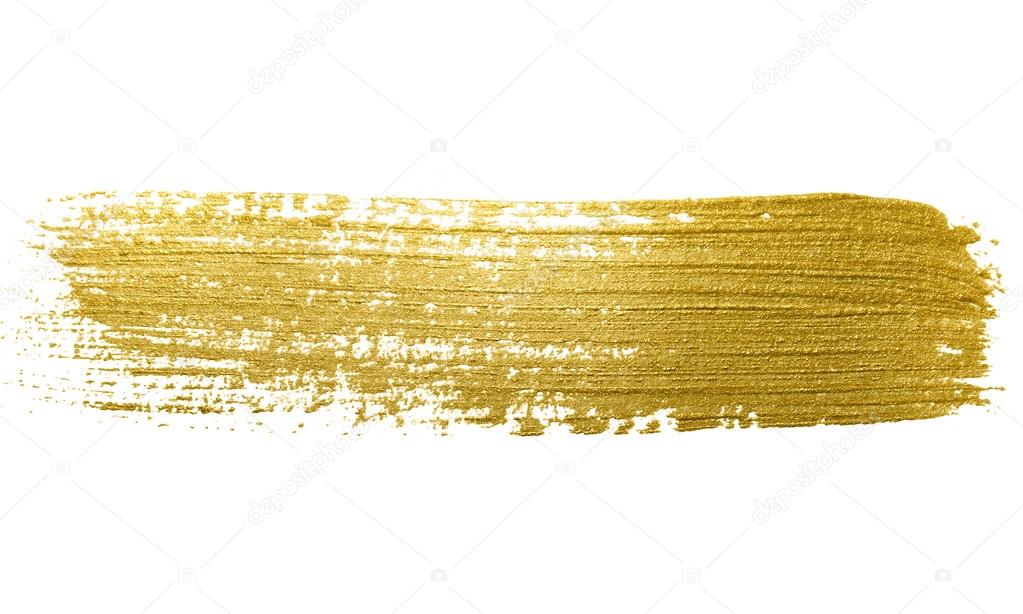 Gold paint brush stroke. Stock Photo by ©ronedale 91458500