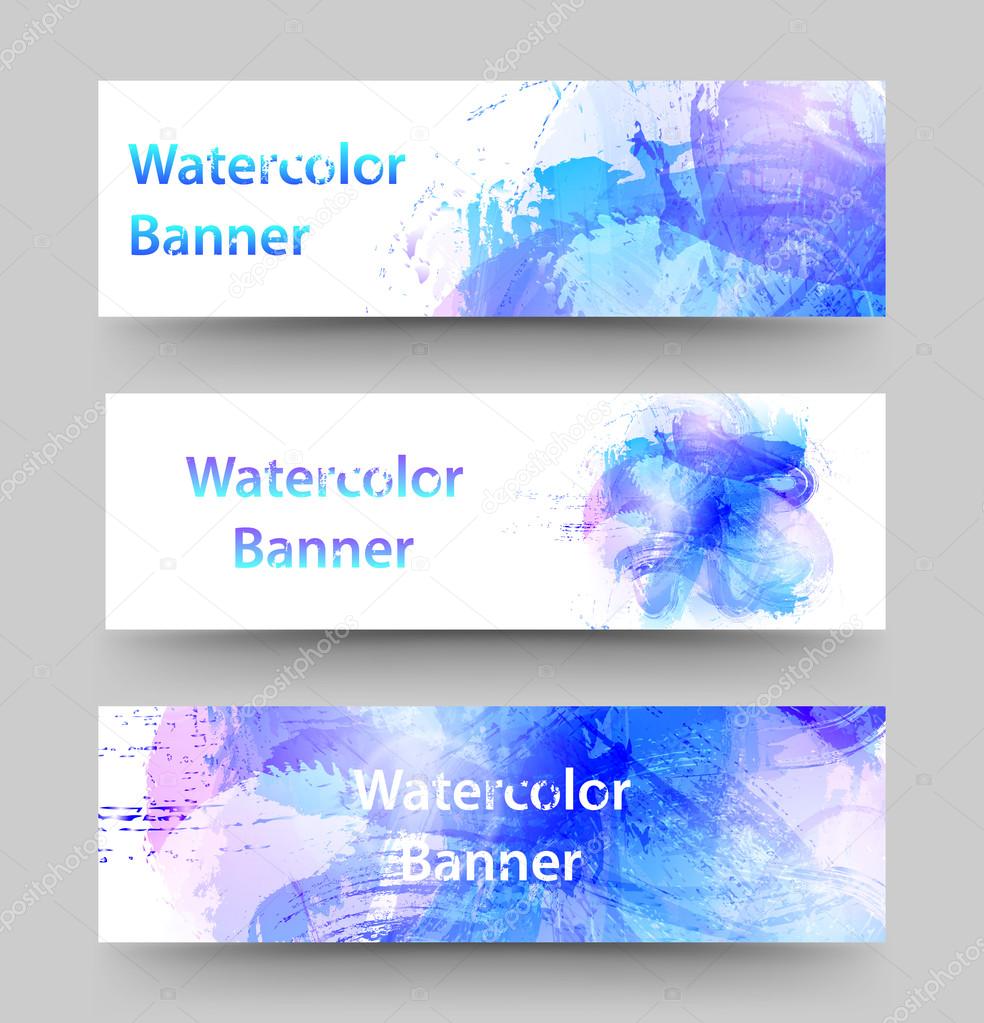 Set of watercolor banners Stock Vector Image by ©Sergeyyyyy #100646312