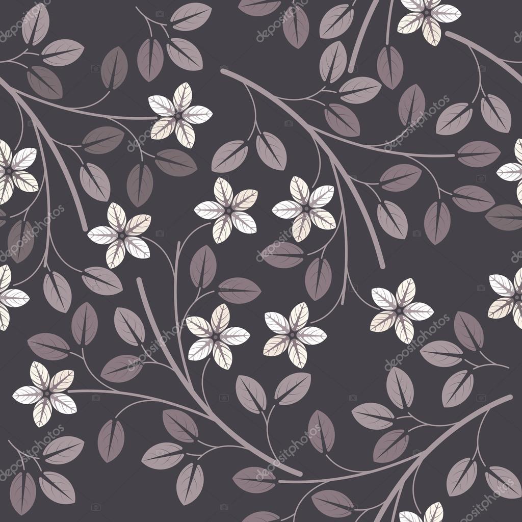 Elegant endless pattern with decorative flowers and leaves — Stock ...