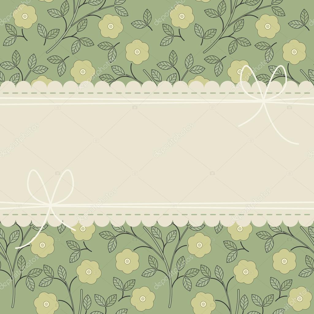 Beautiful lace frame with green floral background — Stock Vector ...