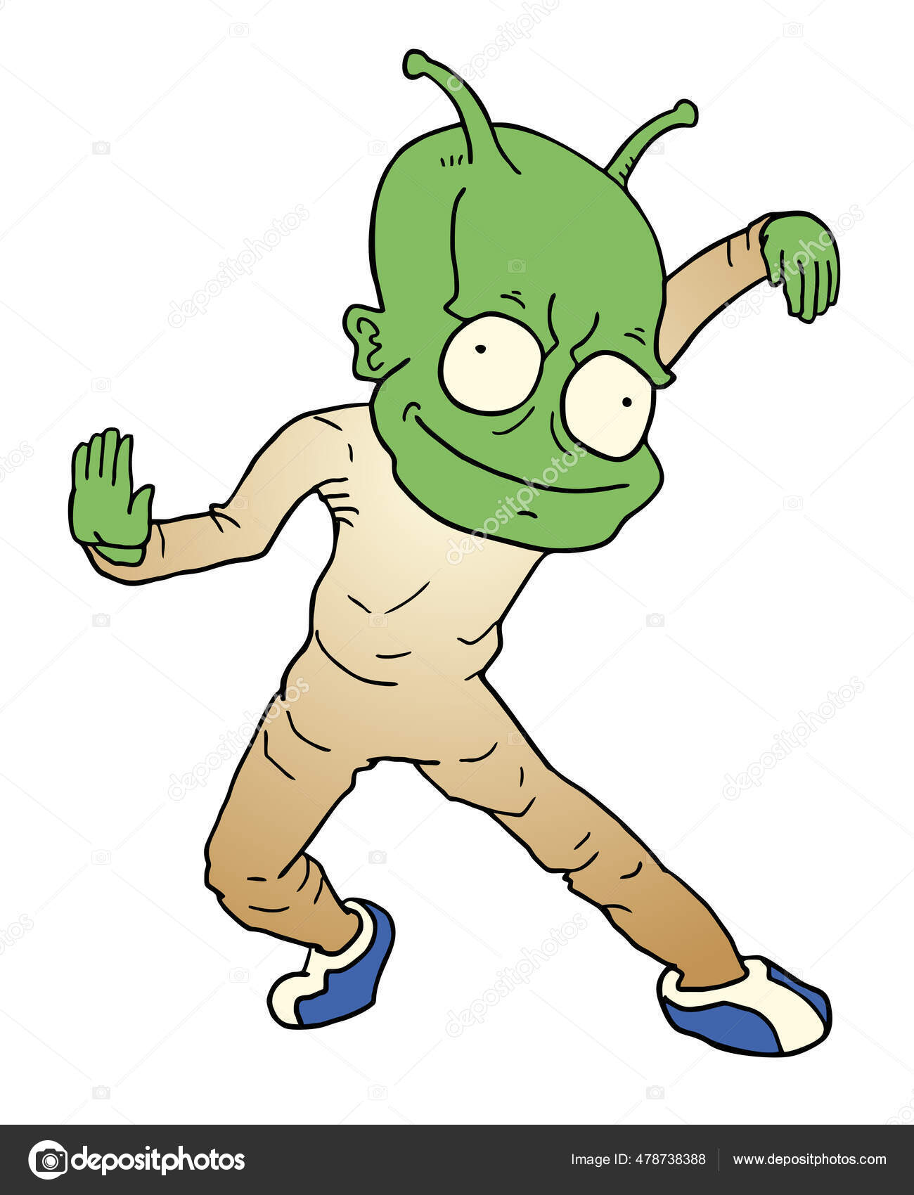 Funny Dancing Alien Vector Stock Vector Image by ©RATOCA #478738388