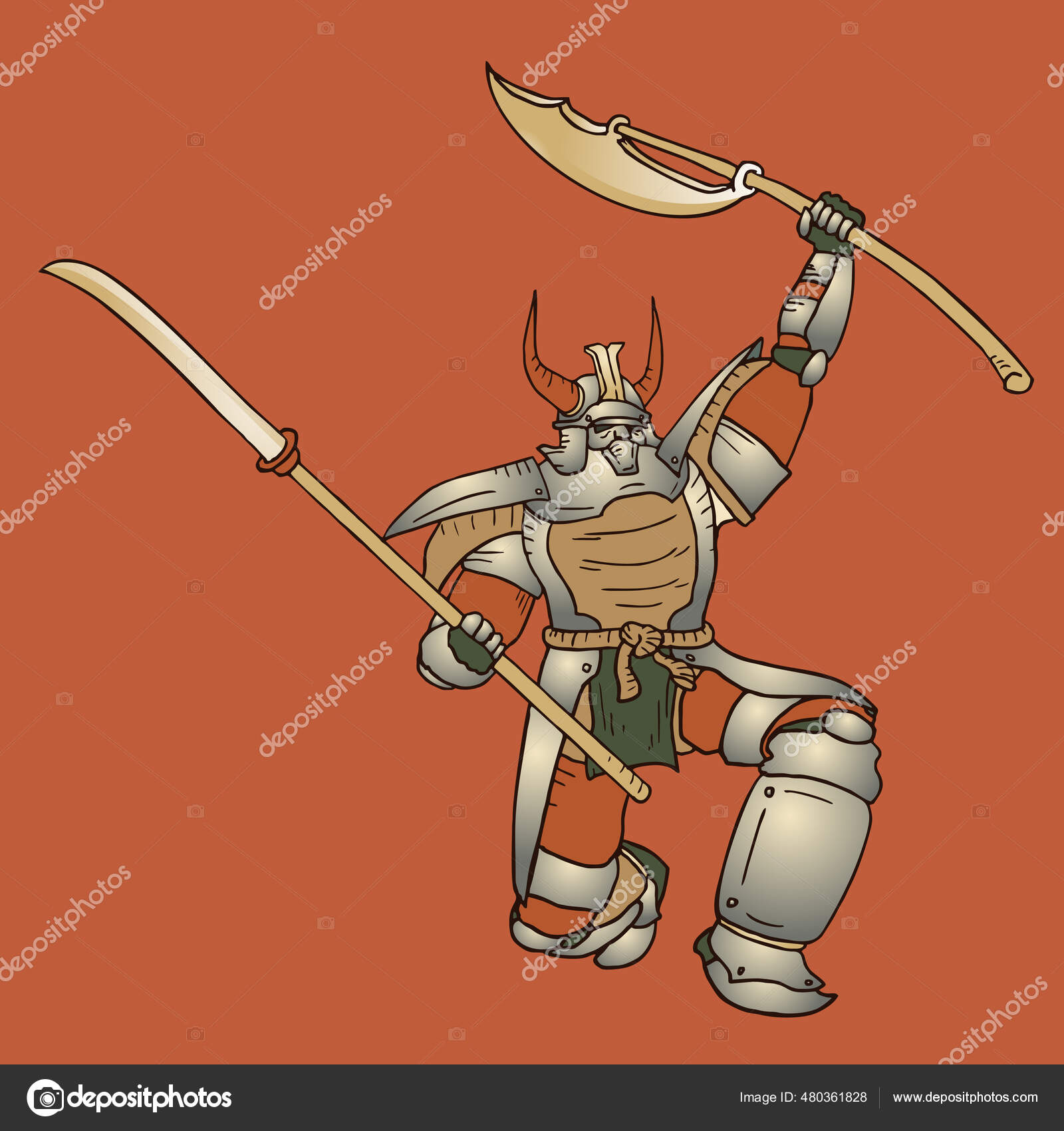 Shogun Vector Ilustración Vector Vector de stock #480361828 de ©RATOCA