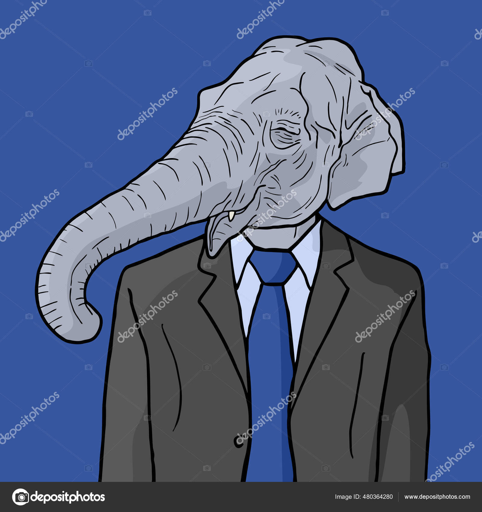 Elephant Man Vector Illustration Stock Vector by ©RATOCA 480364280