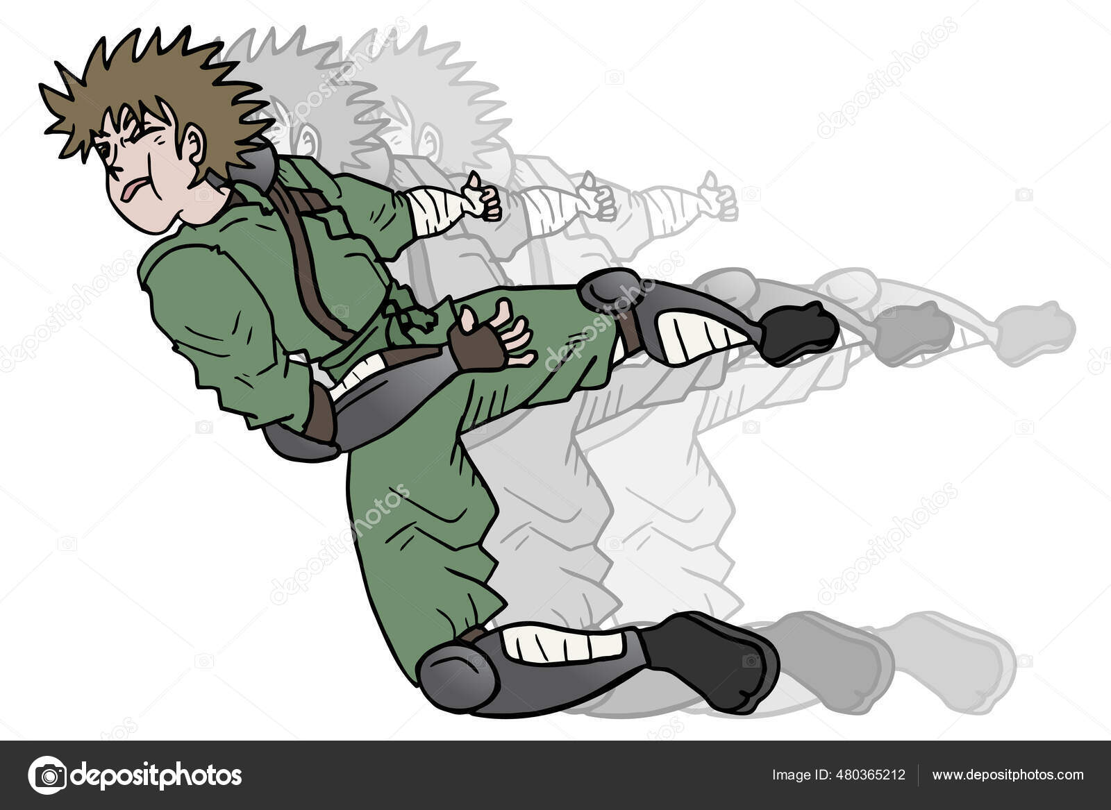 Punch Ninja Vector Ilustración Vector de stock #480365212 de ©RATOCA