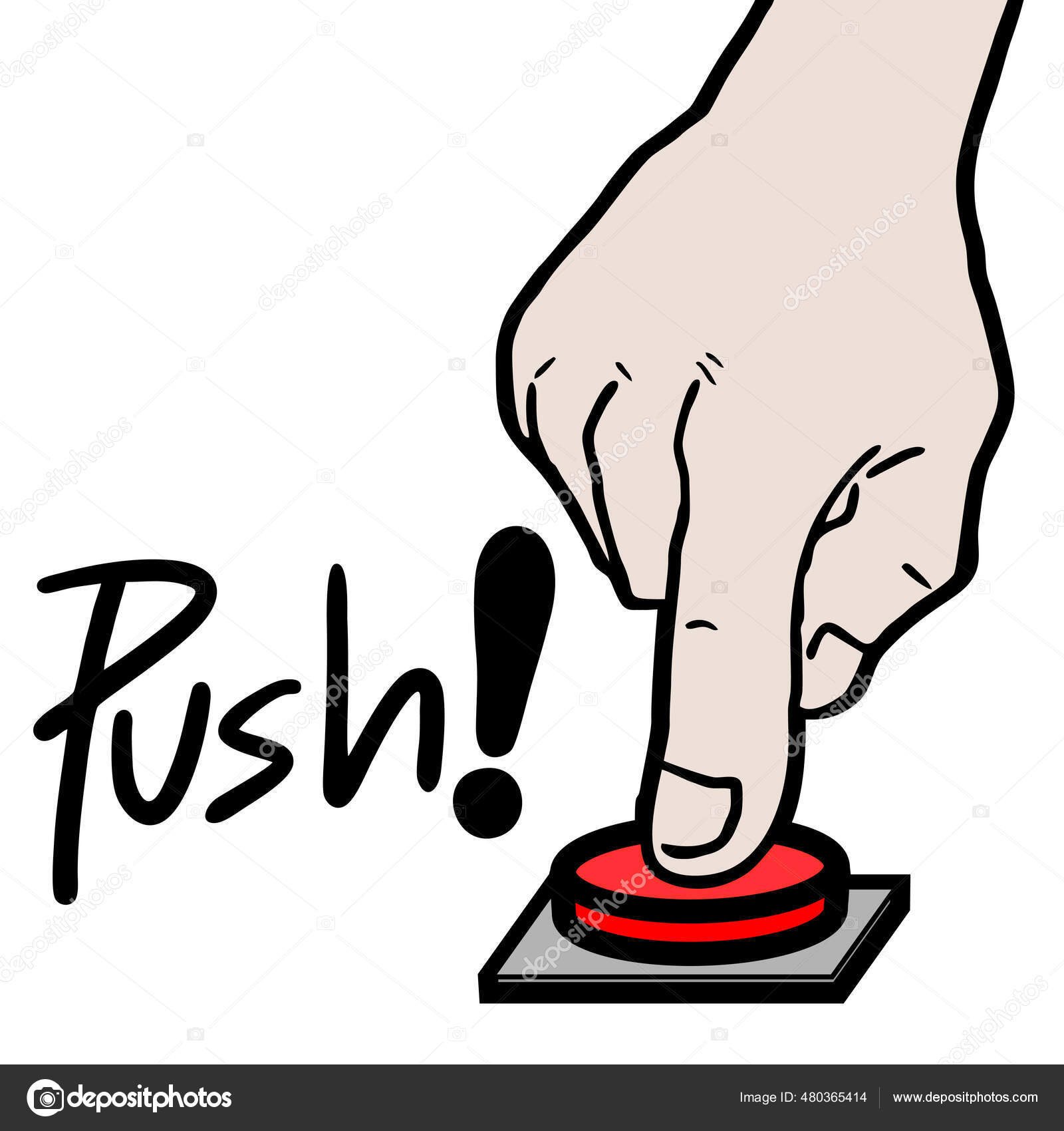 Hand Drawn Illustration Push Background Stock Vector Image by ©RATOCA ...
