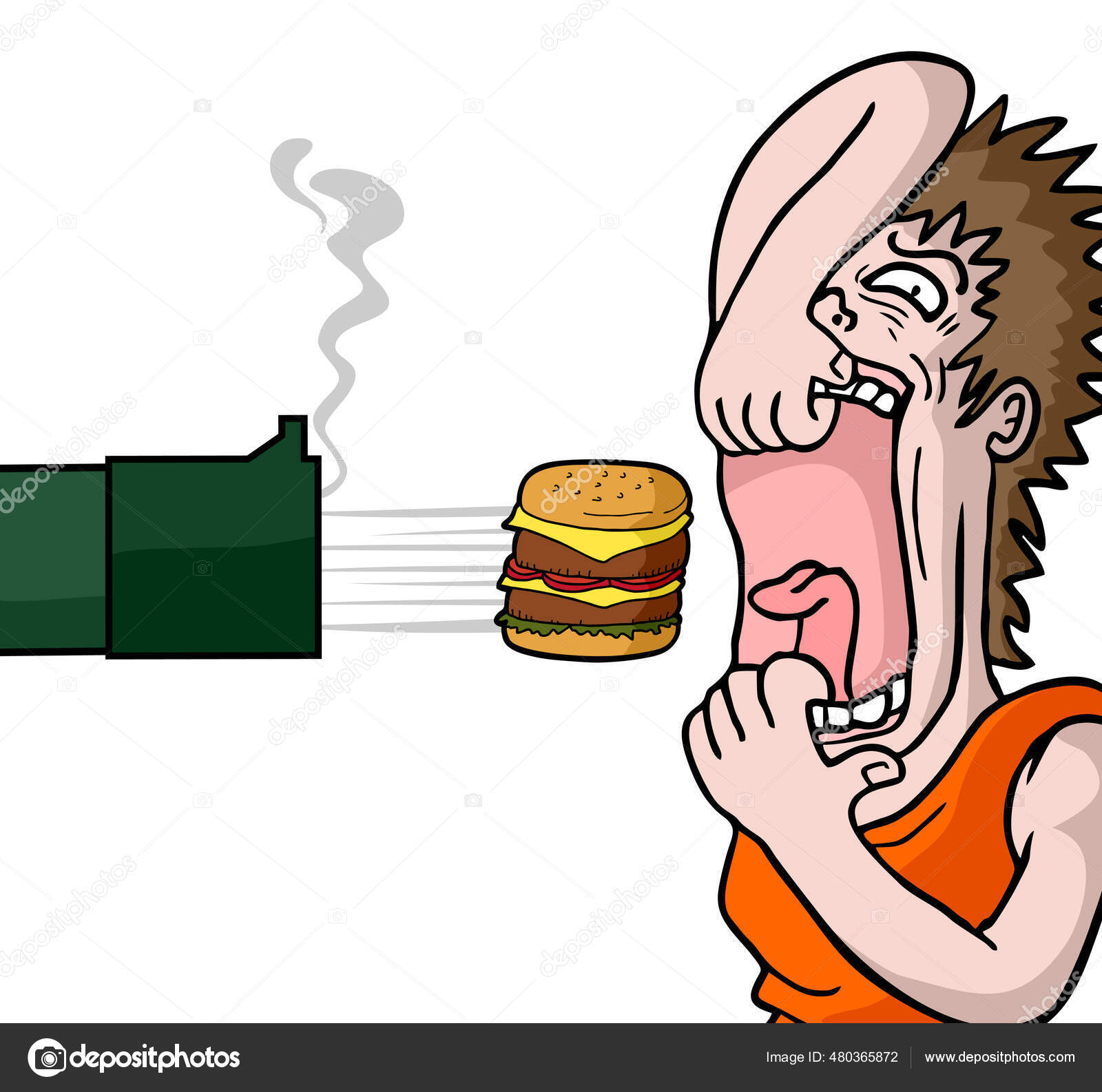 Eat Burger Vector Illustration Stock Vector by ©RATOCA 480365872