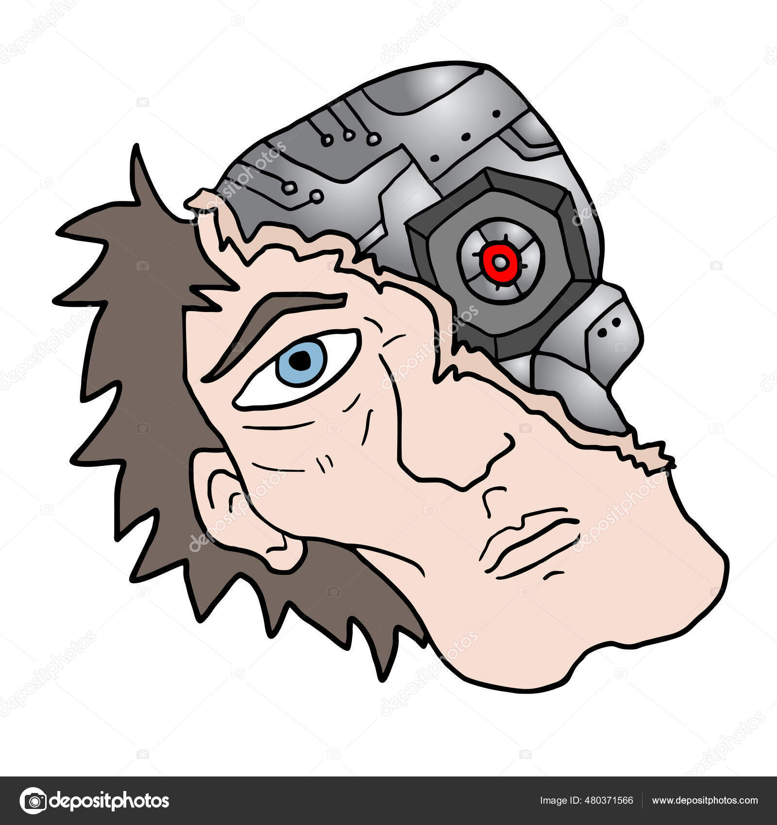 Human Robot Face Vector Illustration Stock Vector Image by ©RATOCA ...