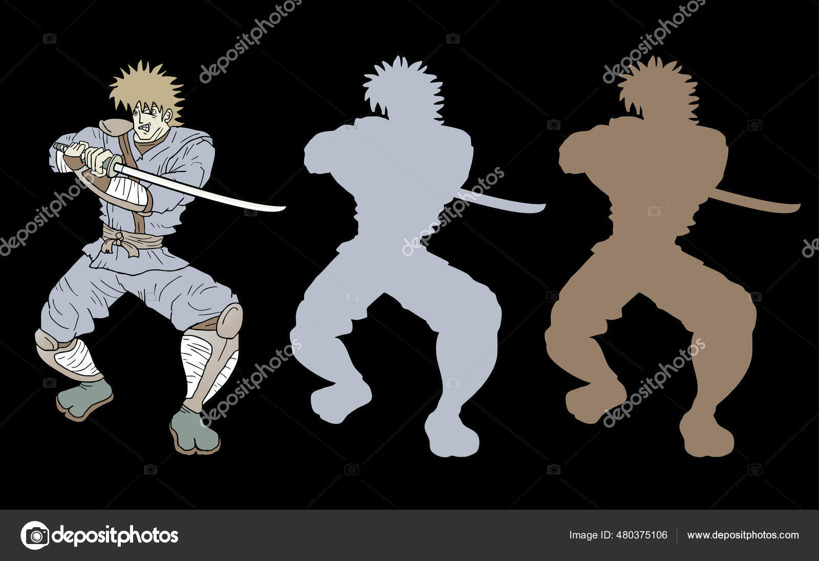 Ninja Bandeira Vetor Ilustração Vetor de ©RATOCA 480375106