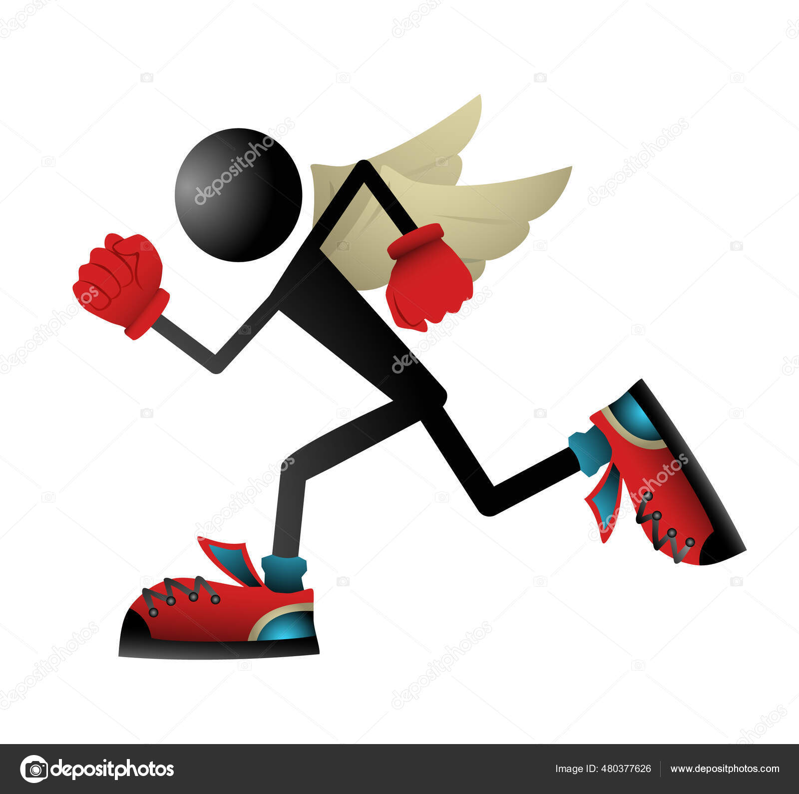 Vector Illustration Running Man Stock Vector by ©RATOCA 480377626