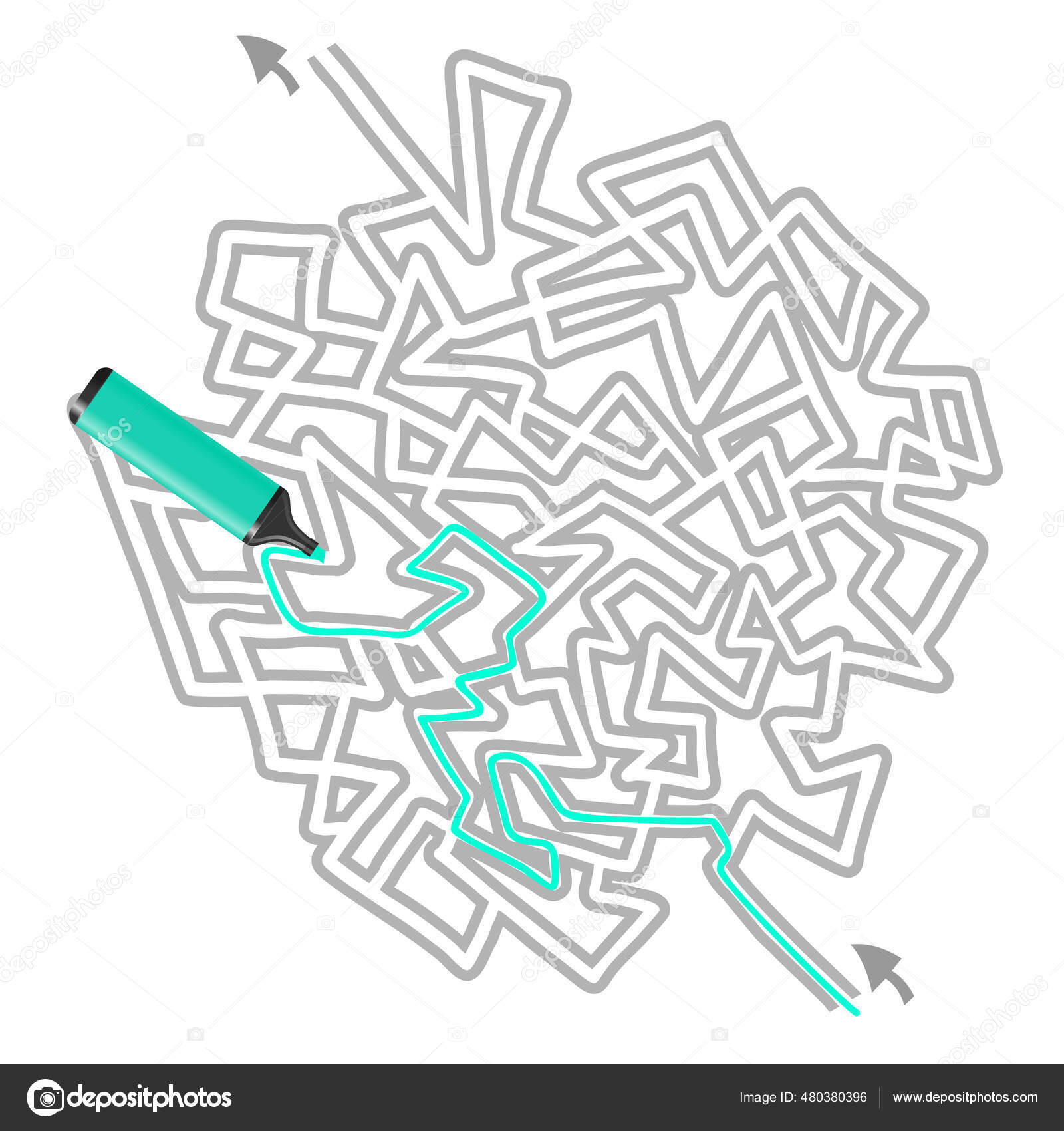 Solution Maze Vector Illustration Stock Vector by ©RATOCA 480380396