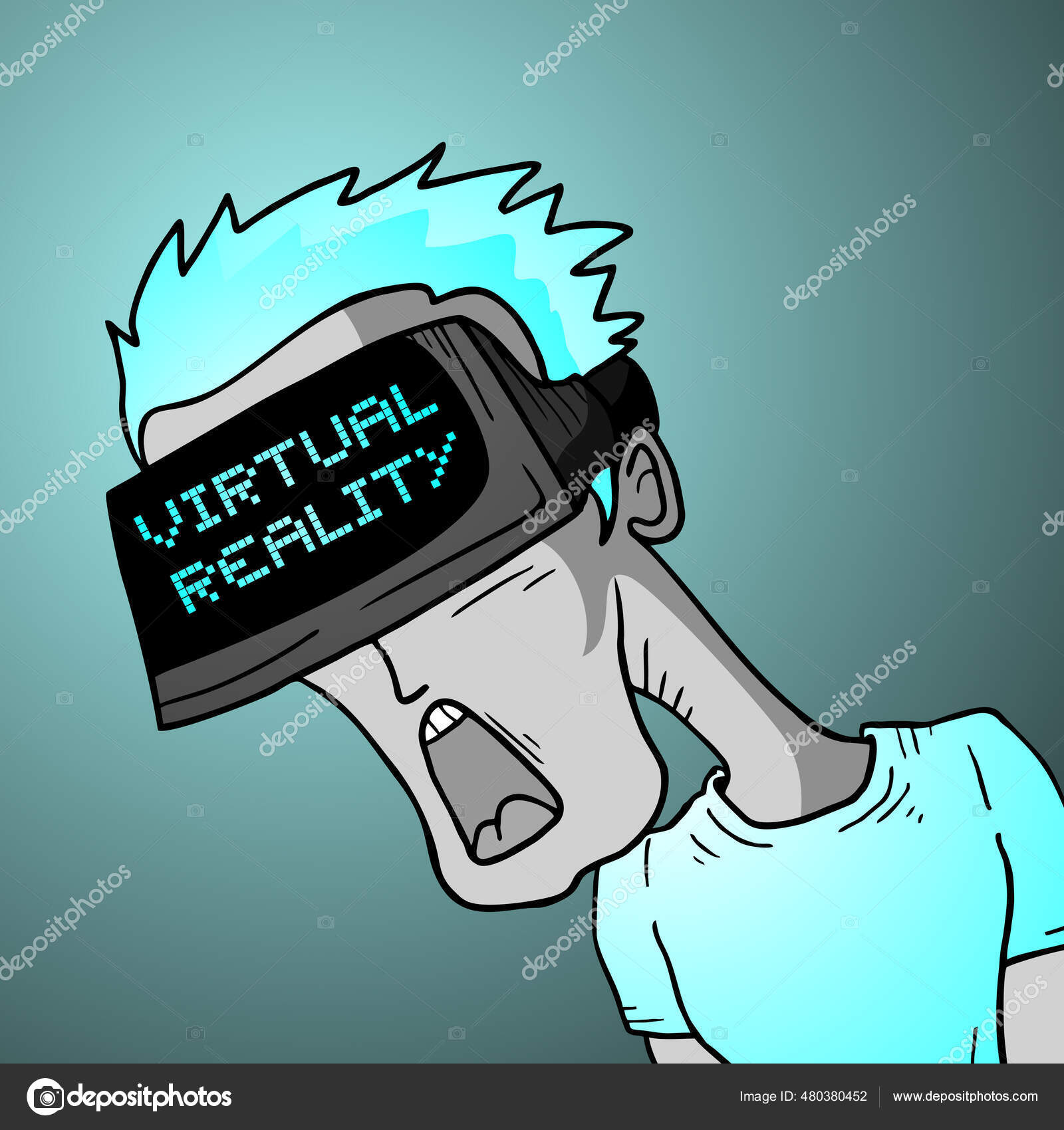 Virtual Game Vector Illustration Stock Vector by ©RATOCA 480380452