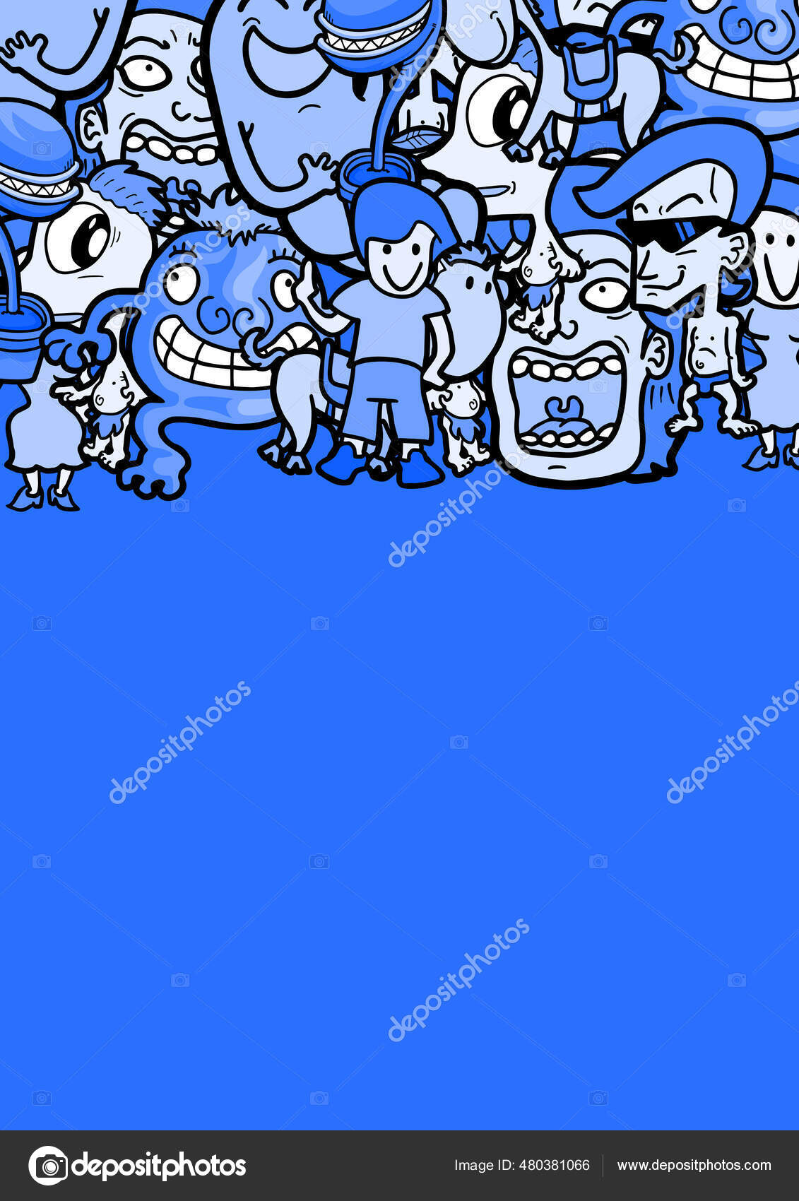 Cuadro Títeres Azul Vector Ilustración Vector de stock #480381066 de ...