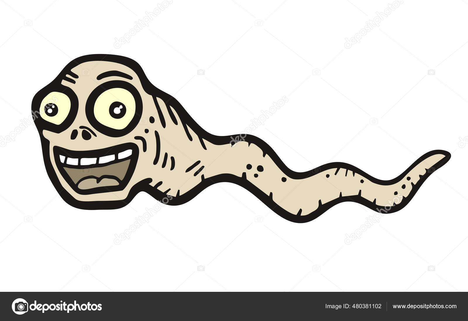 Funny Worm Vector Illustration Stock Vector by ©RATOCA 480381102