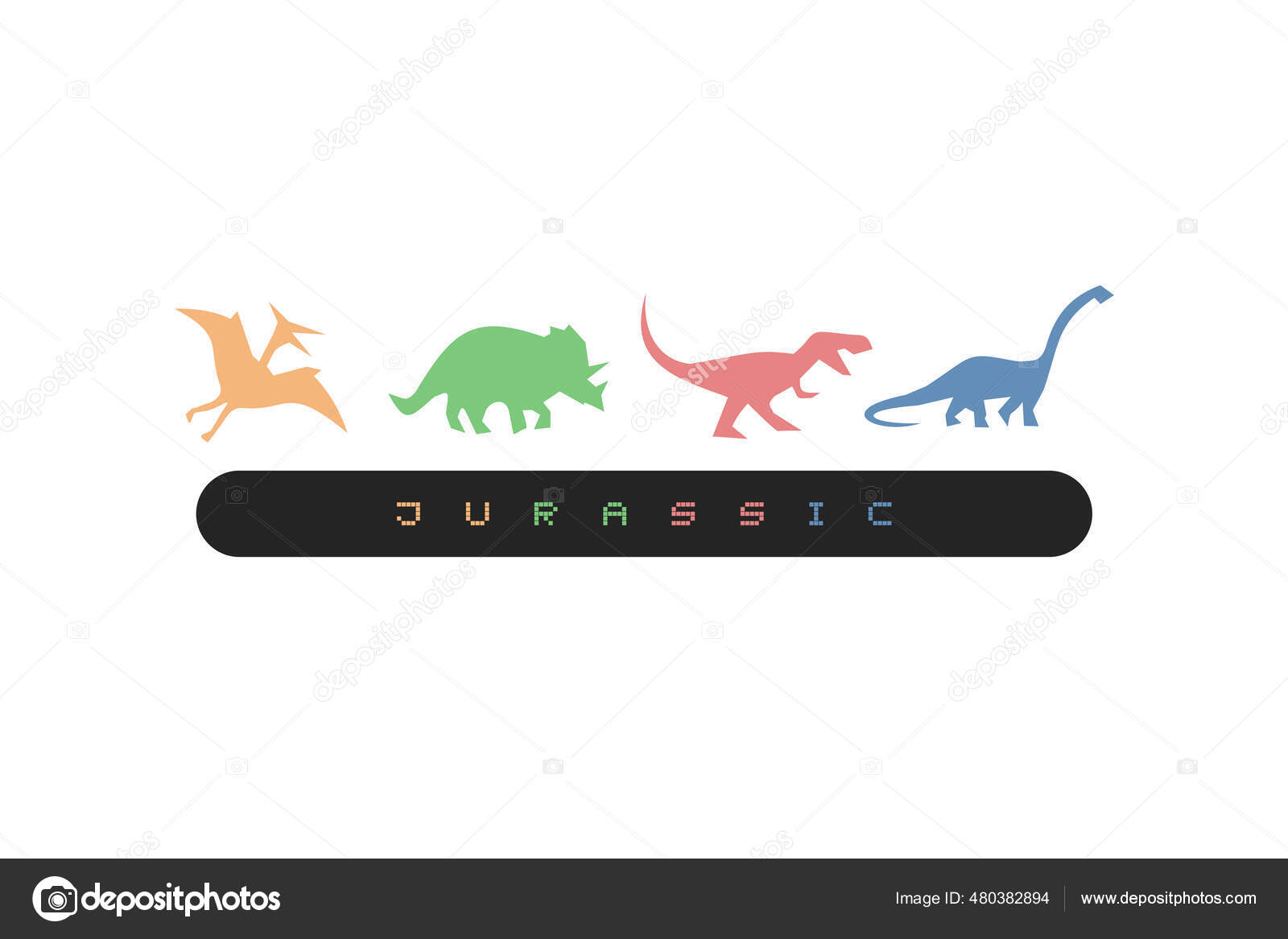 Dinosaurs Symbols Design Vector Illustration Stock Vector by ©RATOCA ...