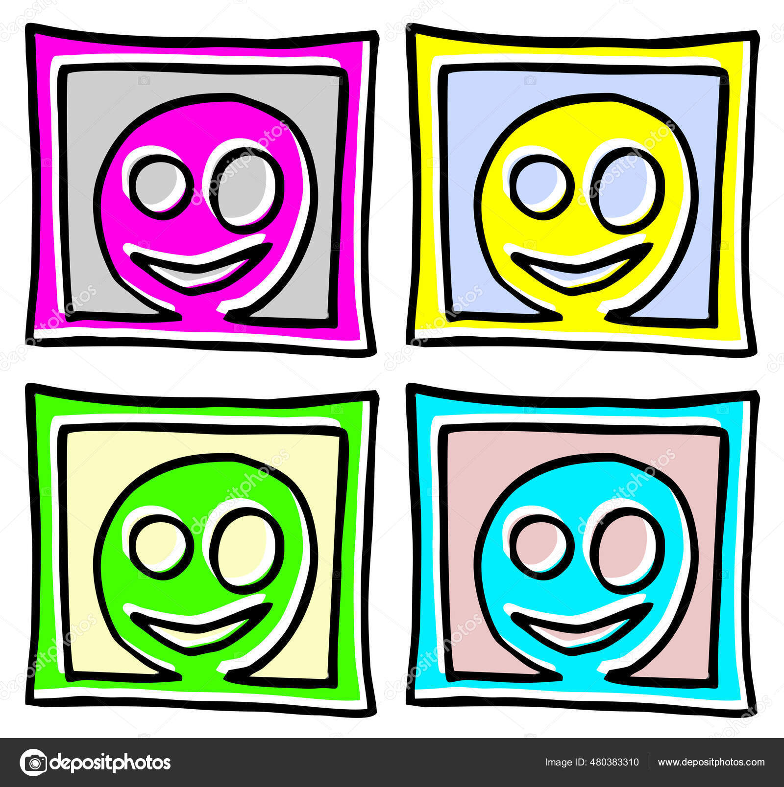 Face Happy Smiling Faces Stock Vector by ©RATOCA 480383310