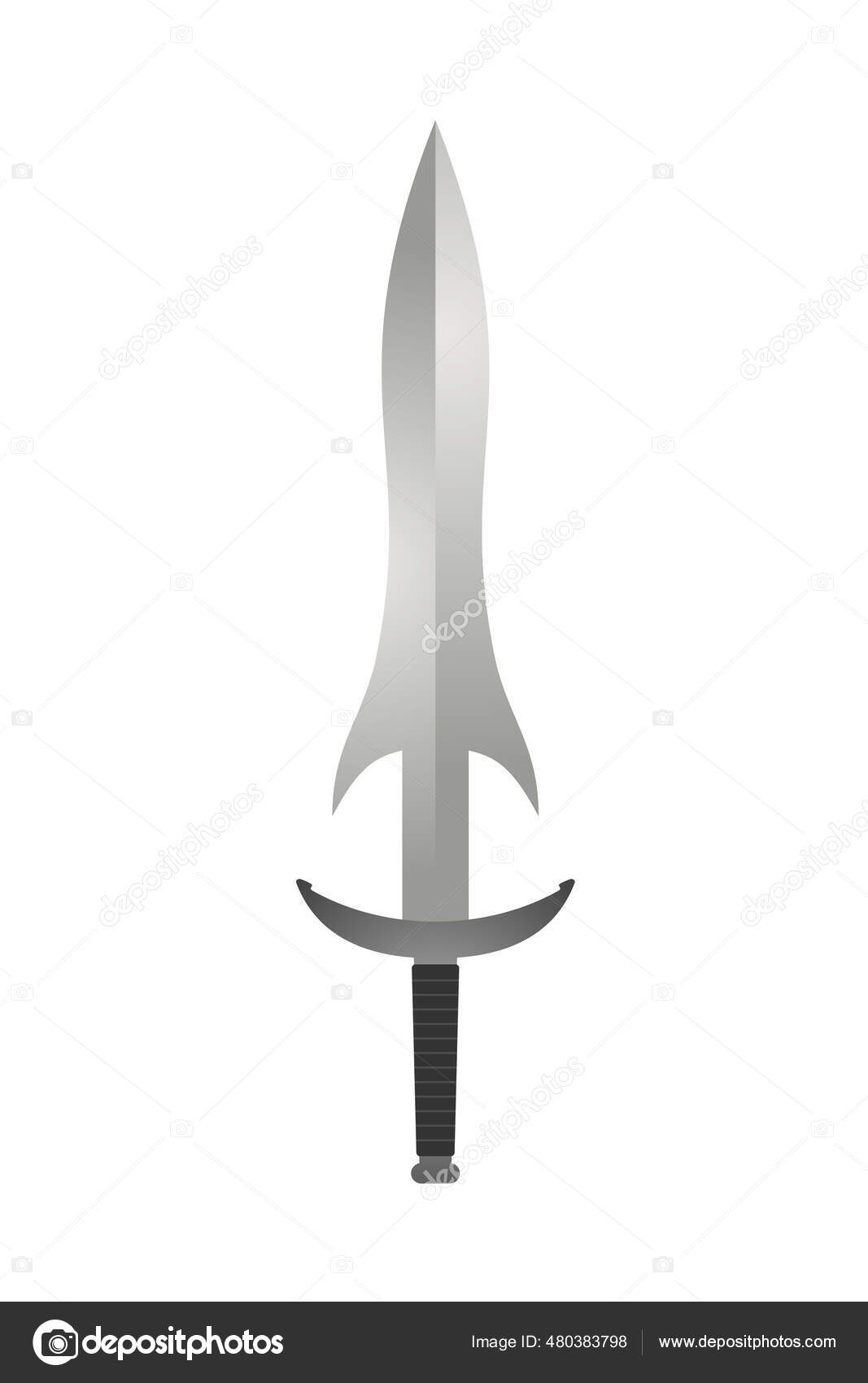 Gran Espada Medieval Vector Ilustración Vector de stock #480383798 de ...