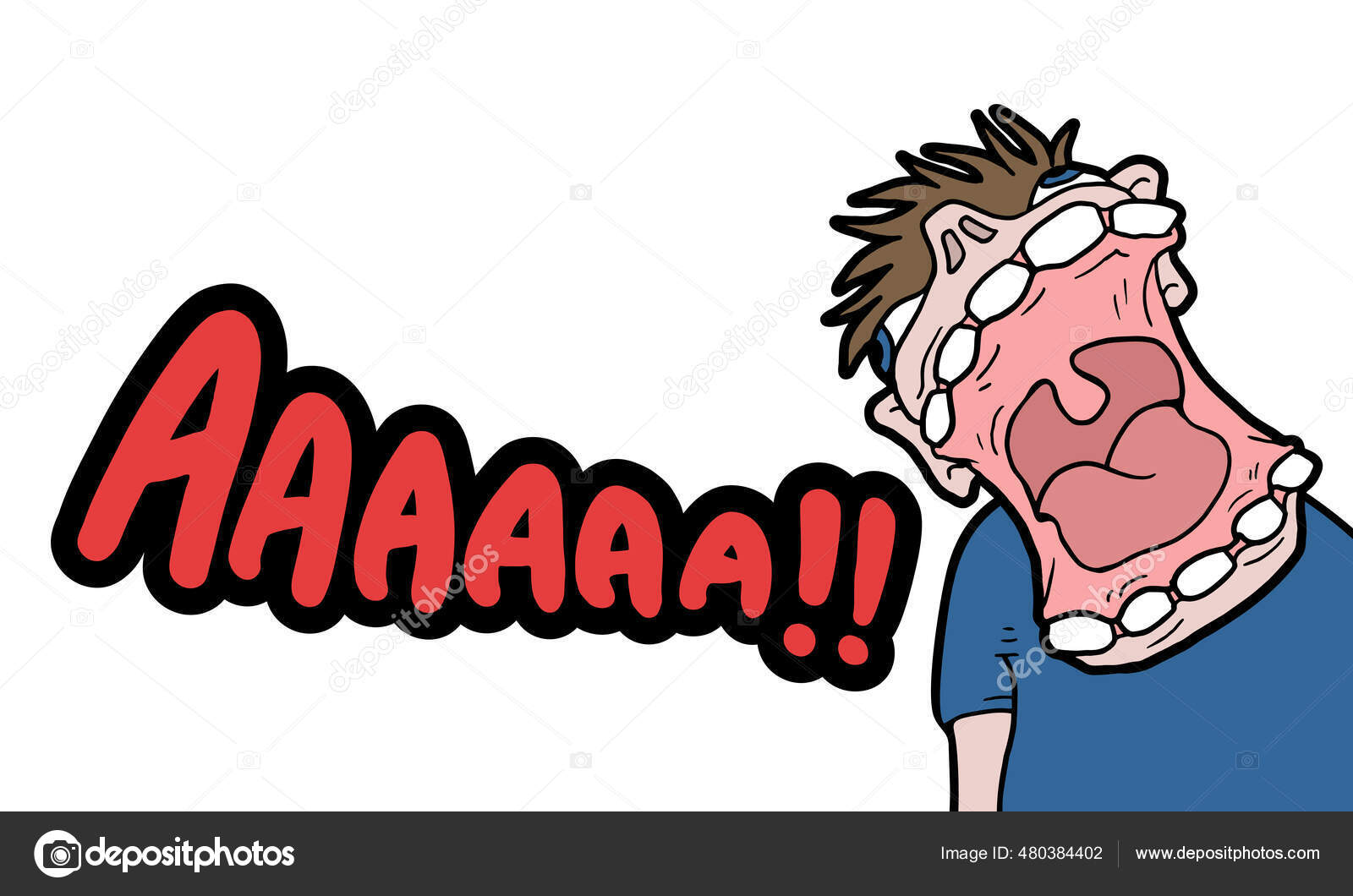 Big Scream Vector Illustration Stock Vector by ©RATOCA 480384402
