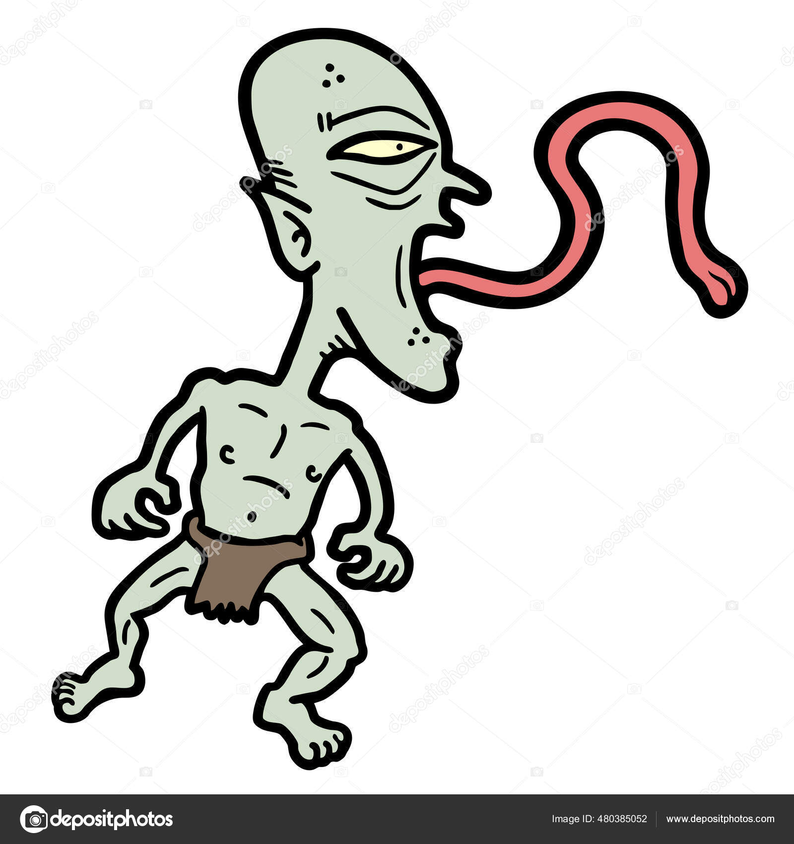 Tongue Alien Vector Illustration Stock Vector Image by ©RATOCA #480385052