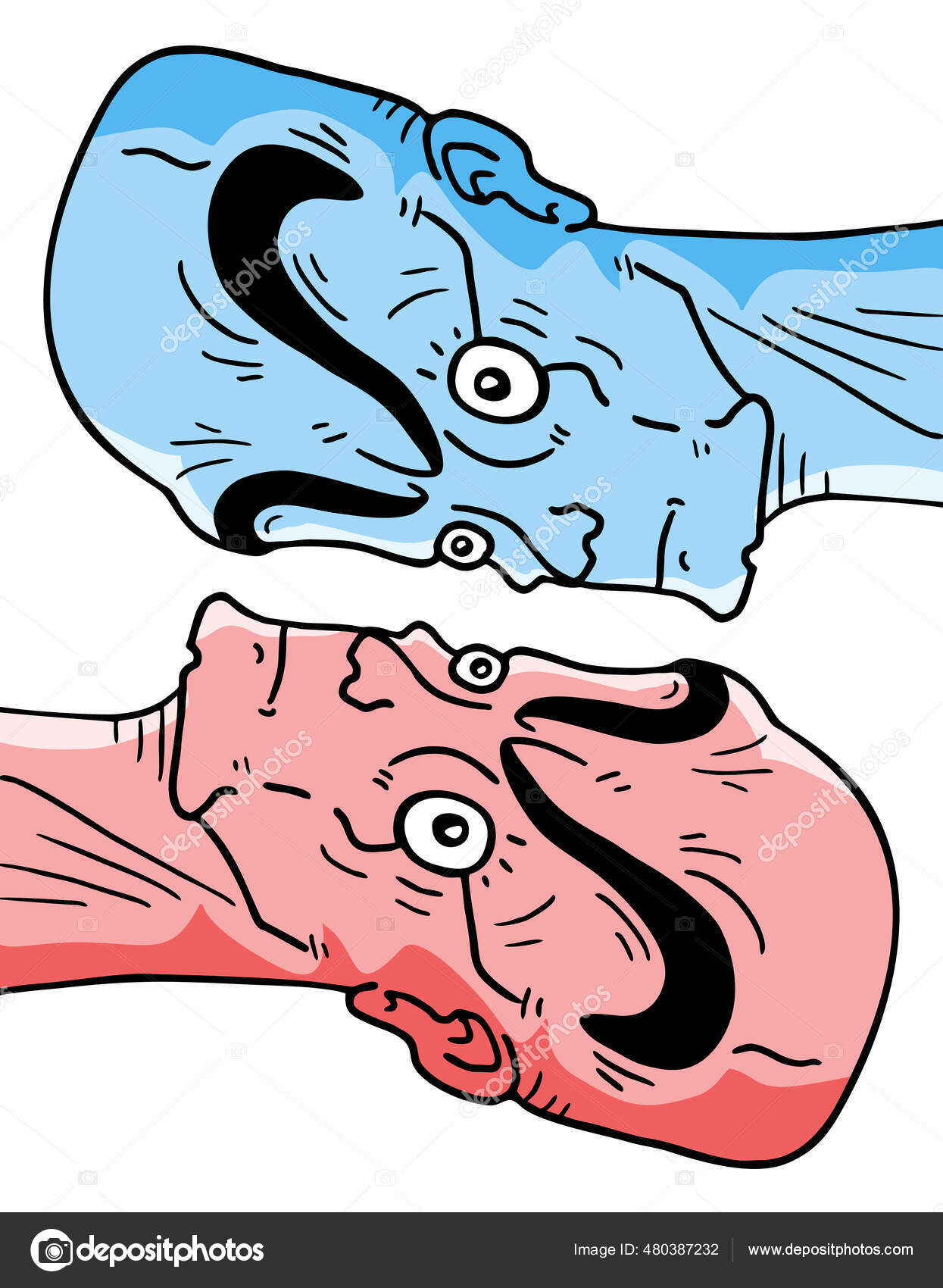 Two Faces Vector Illustration Stock Illustration by ©RATOCA #480387232