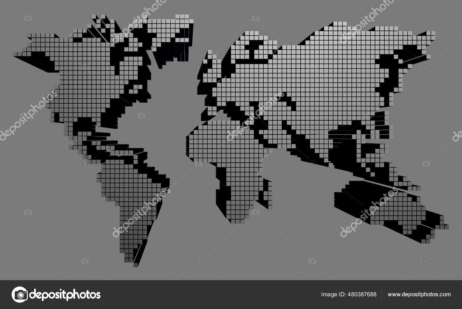 Ilustración Del Vector Del Mapa Mundial Vector de stock #480387688 de ...
