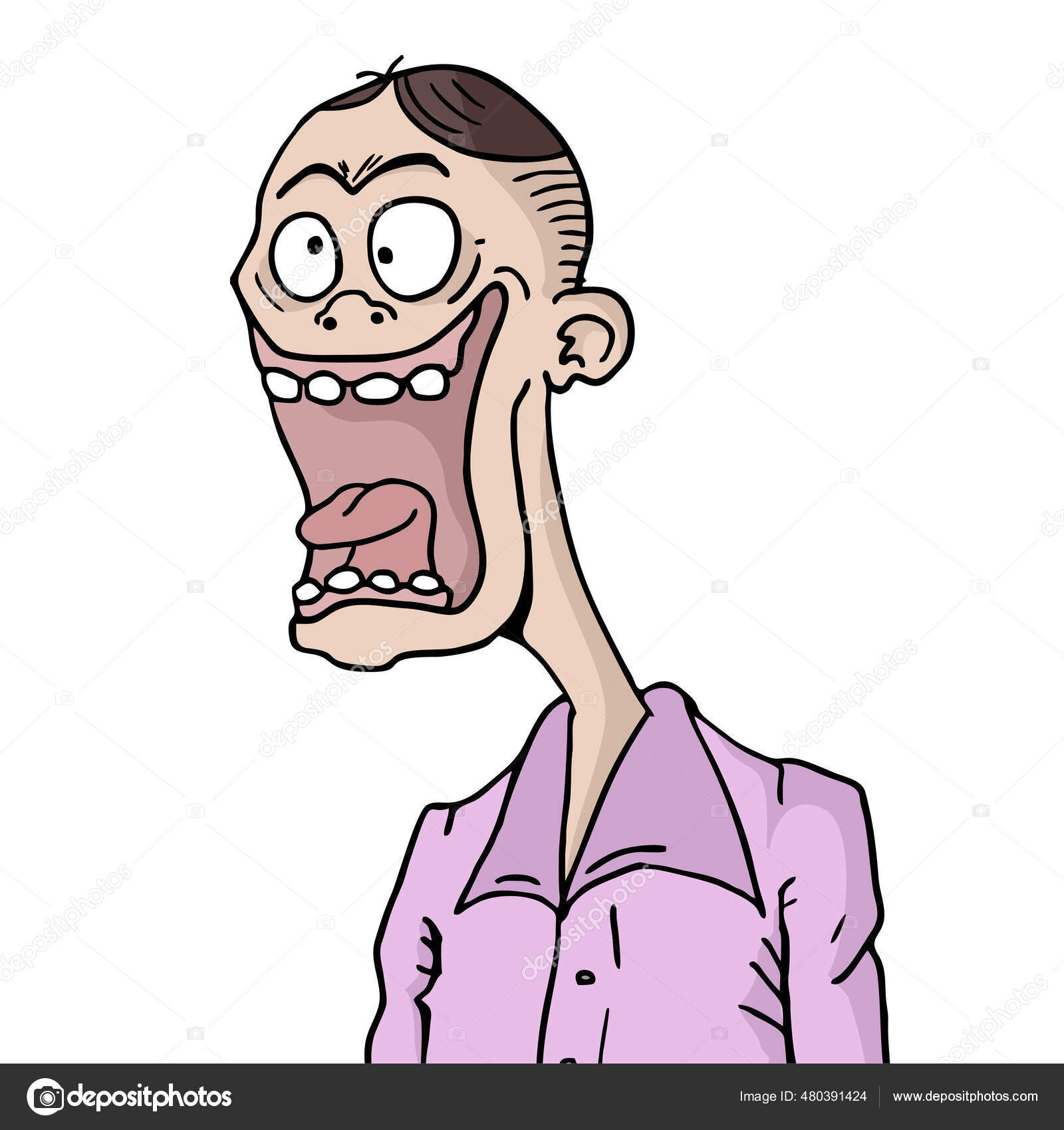 Funny Man Face Cartoon