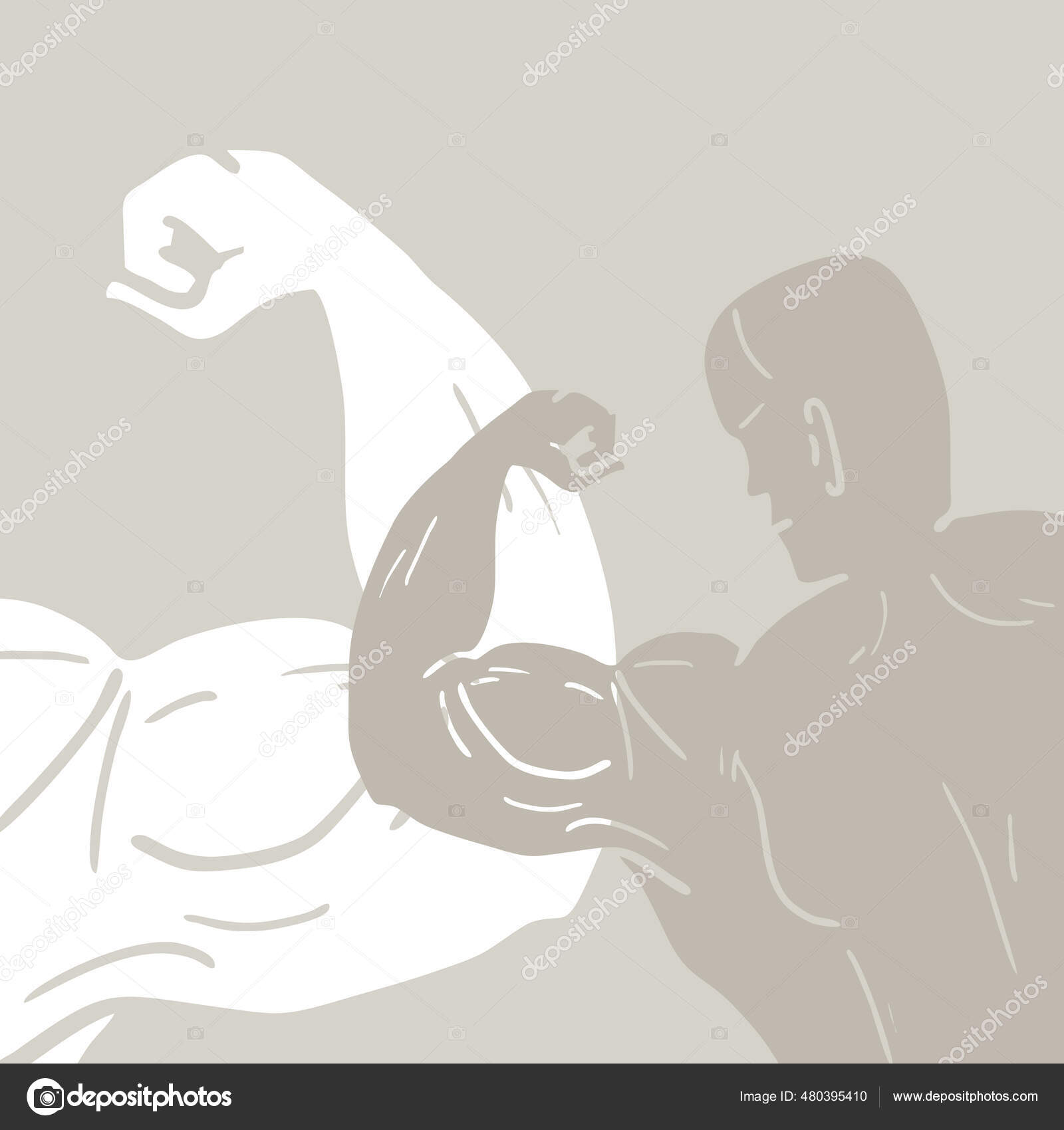 Muscle Shadow Vector Illustration Stock Vector by ©RATOCA 480395410