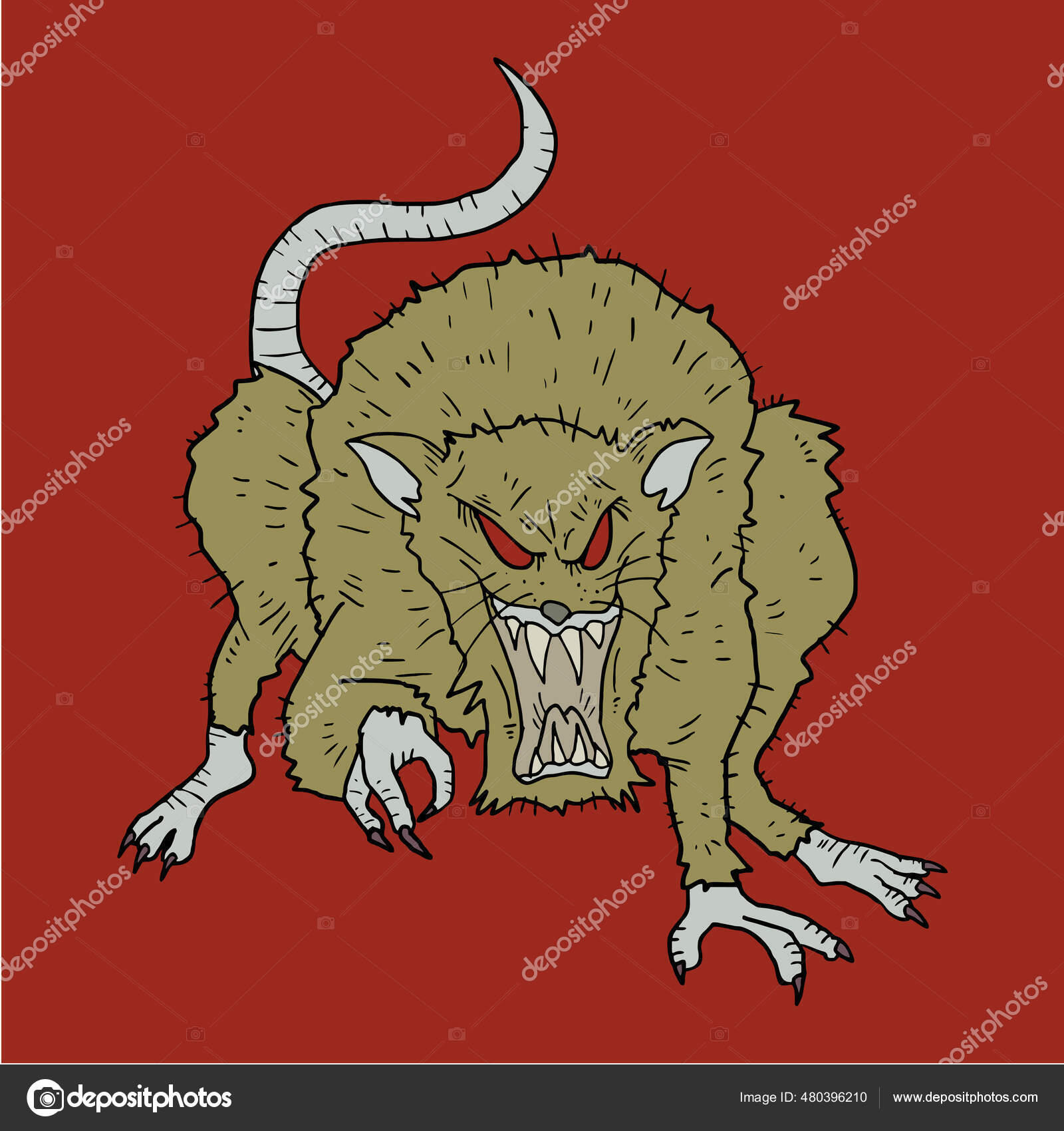 Evil Rat Vector Illustration Stock Vector by ©RATOCA 480396210
