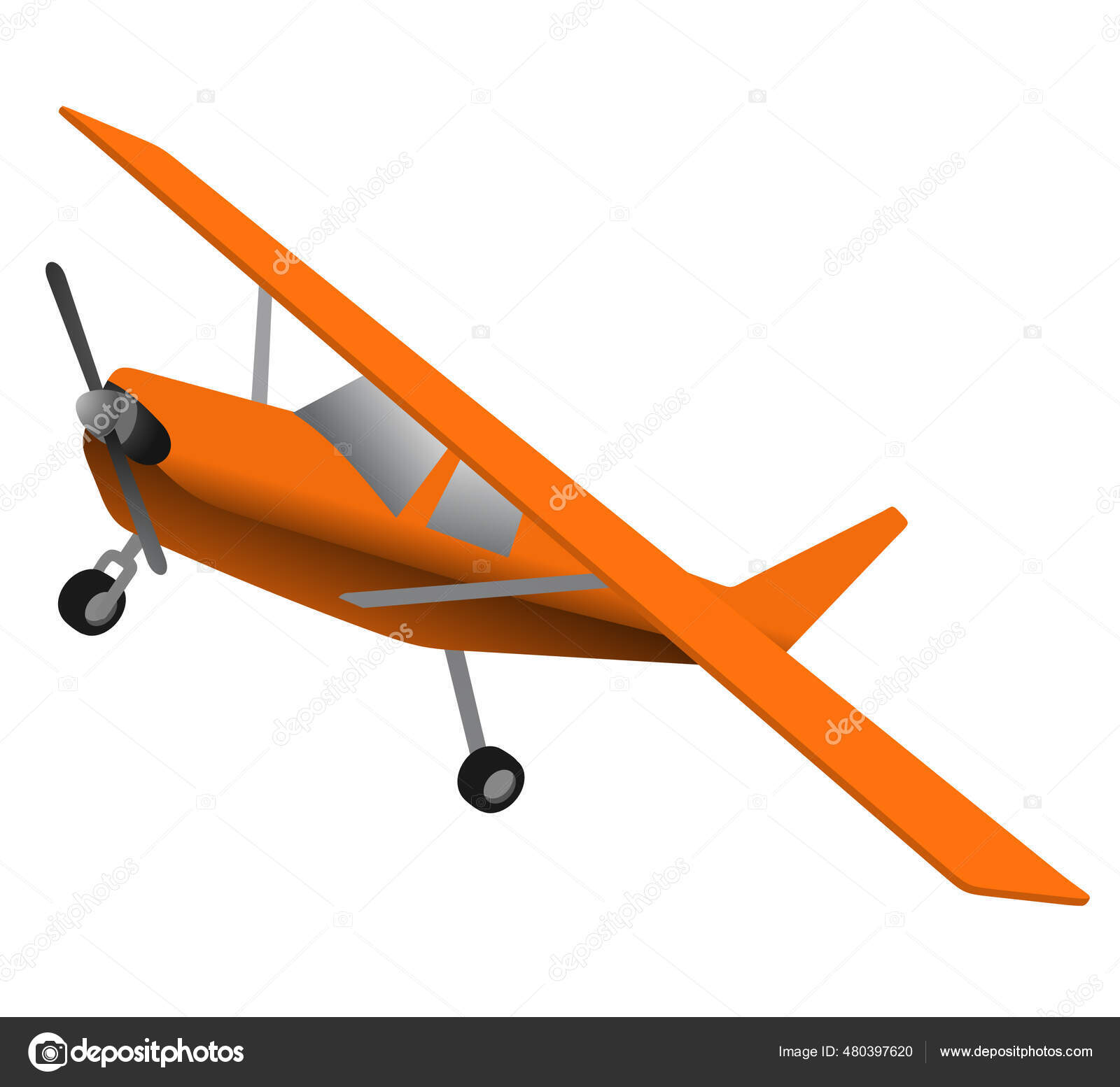 Orange Plane Vector Illustration Stock Vector by ©RATOCA 480397620