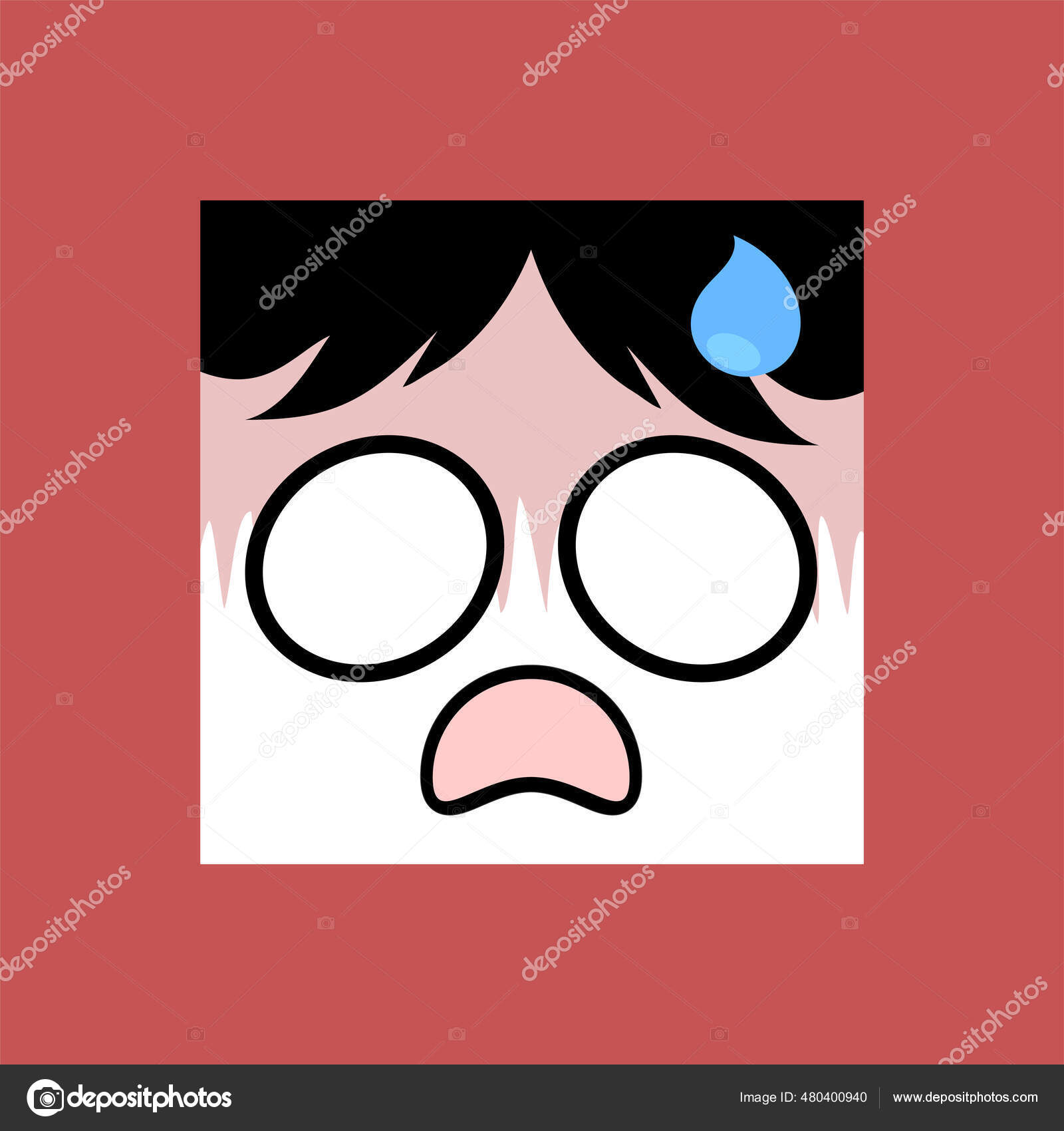 Scared Face Vector Illustration Stock Vector by ©RATOCA 480400940