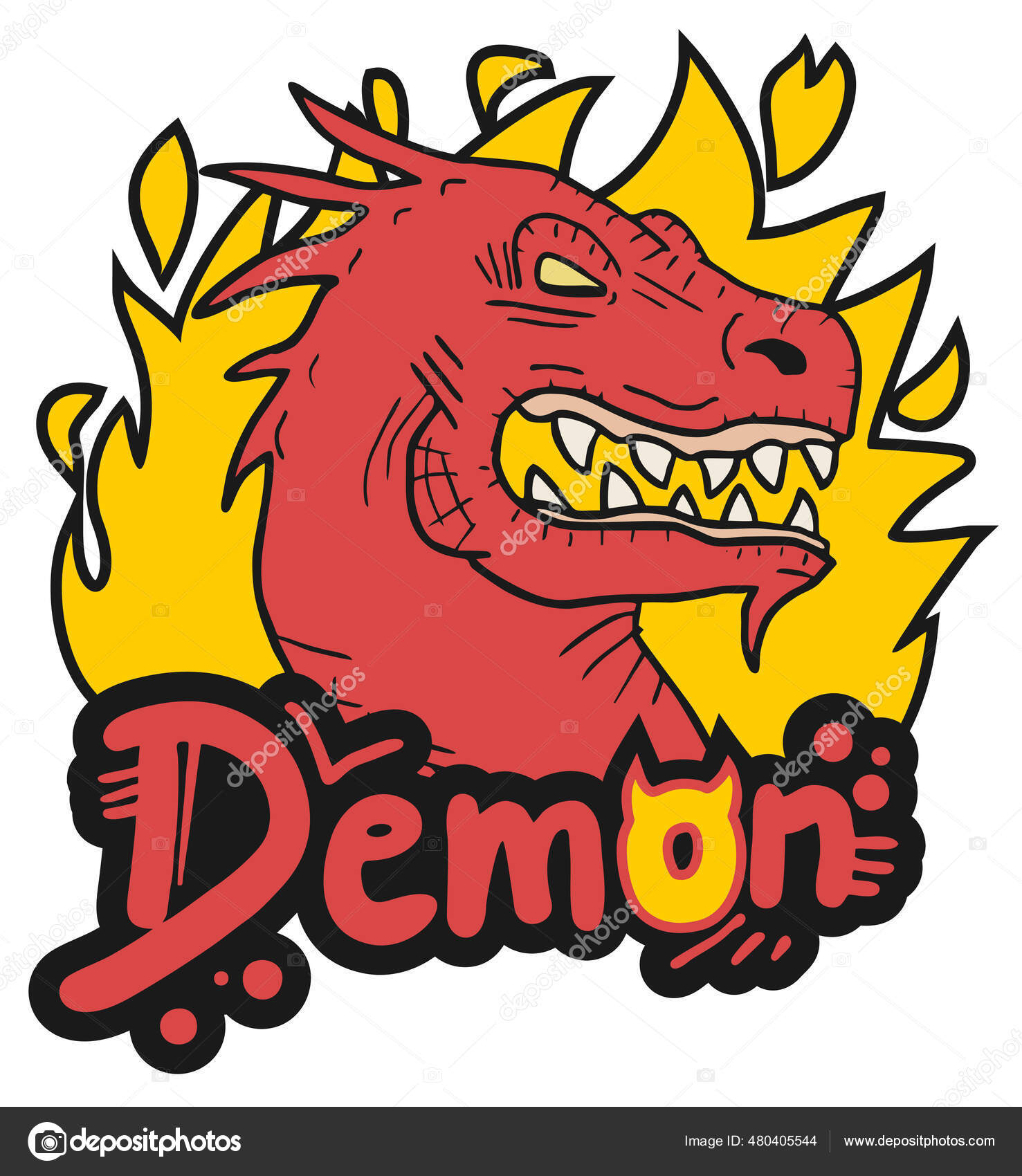 Demon Fire Vector Illustration Stock Vector By ©ratoca 480405544