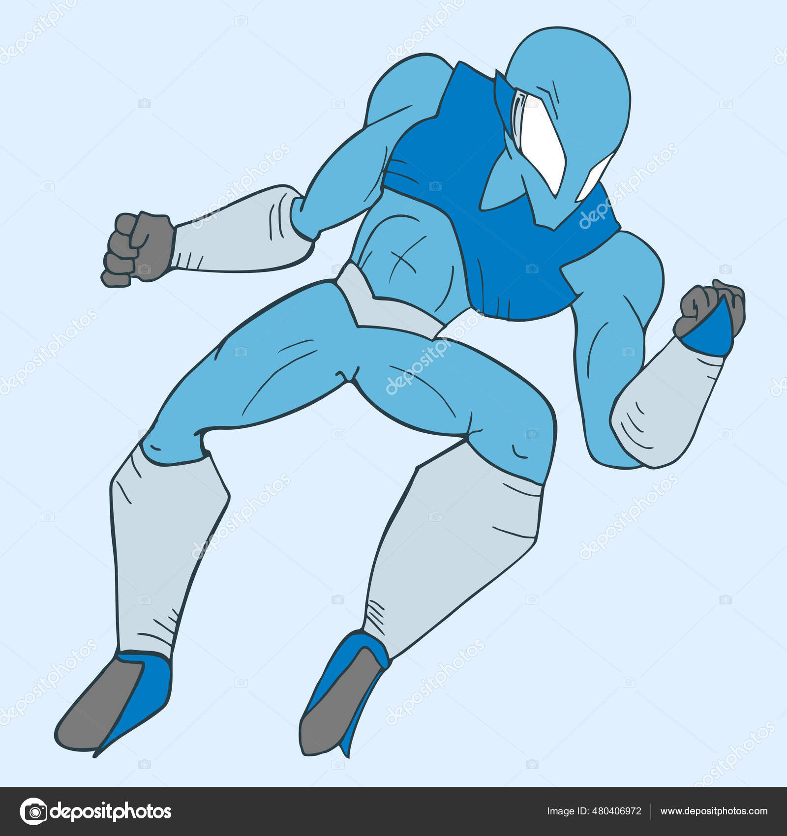 Blue Hero Vector Illustration Stock Vector by ©RATOCA 480406972