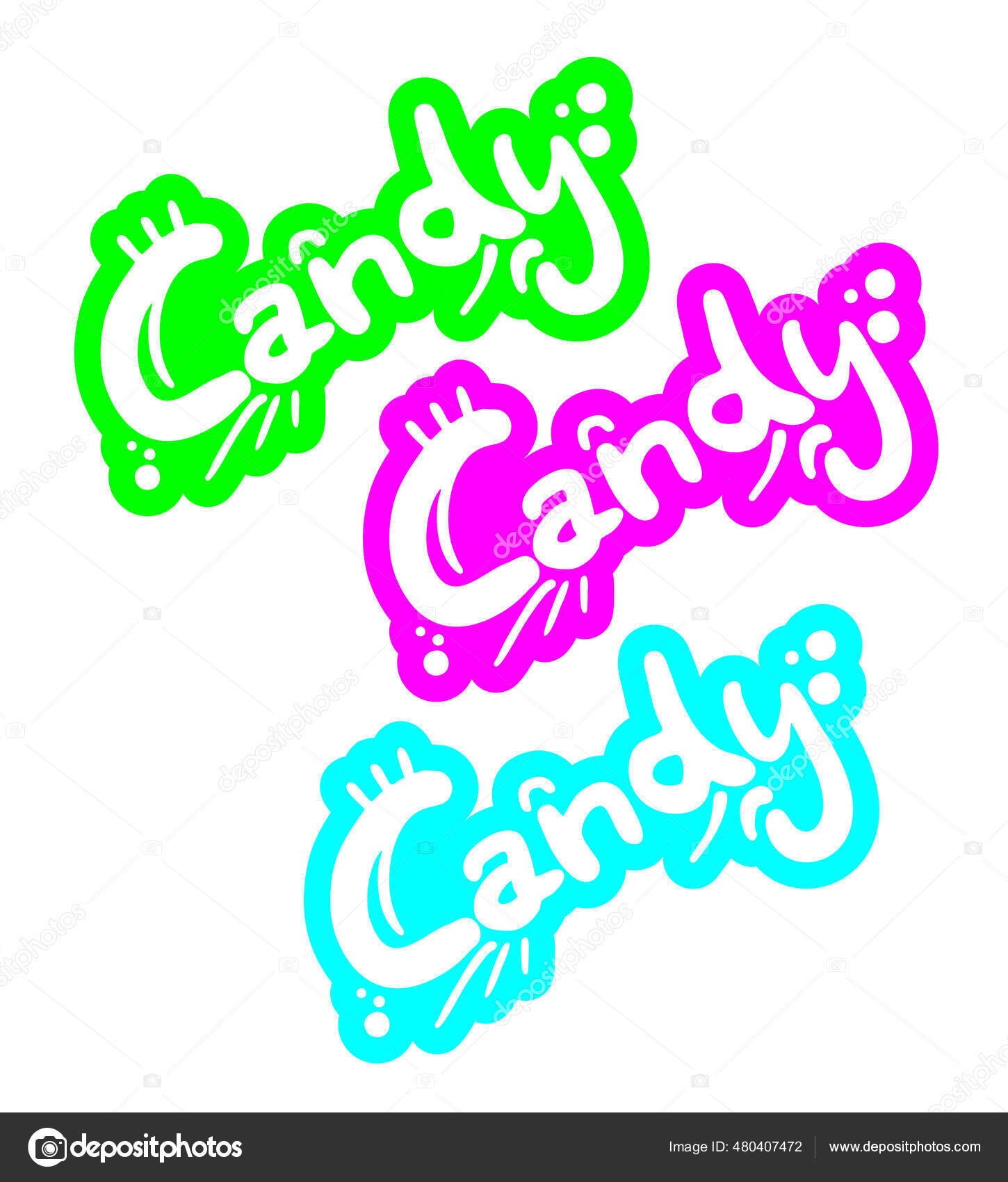 Candy Graffiti Renk Vektörü Çizimi ©RATOCA 480407472'e ait Stok Vektör