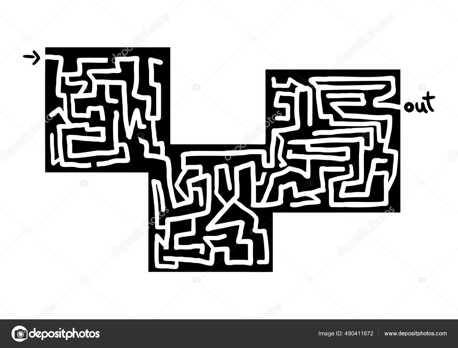 Easy Maze Vector Illustration Stock Vector Image by ©RATOCA #480411672