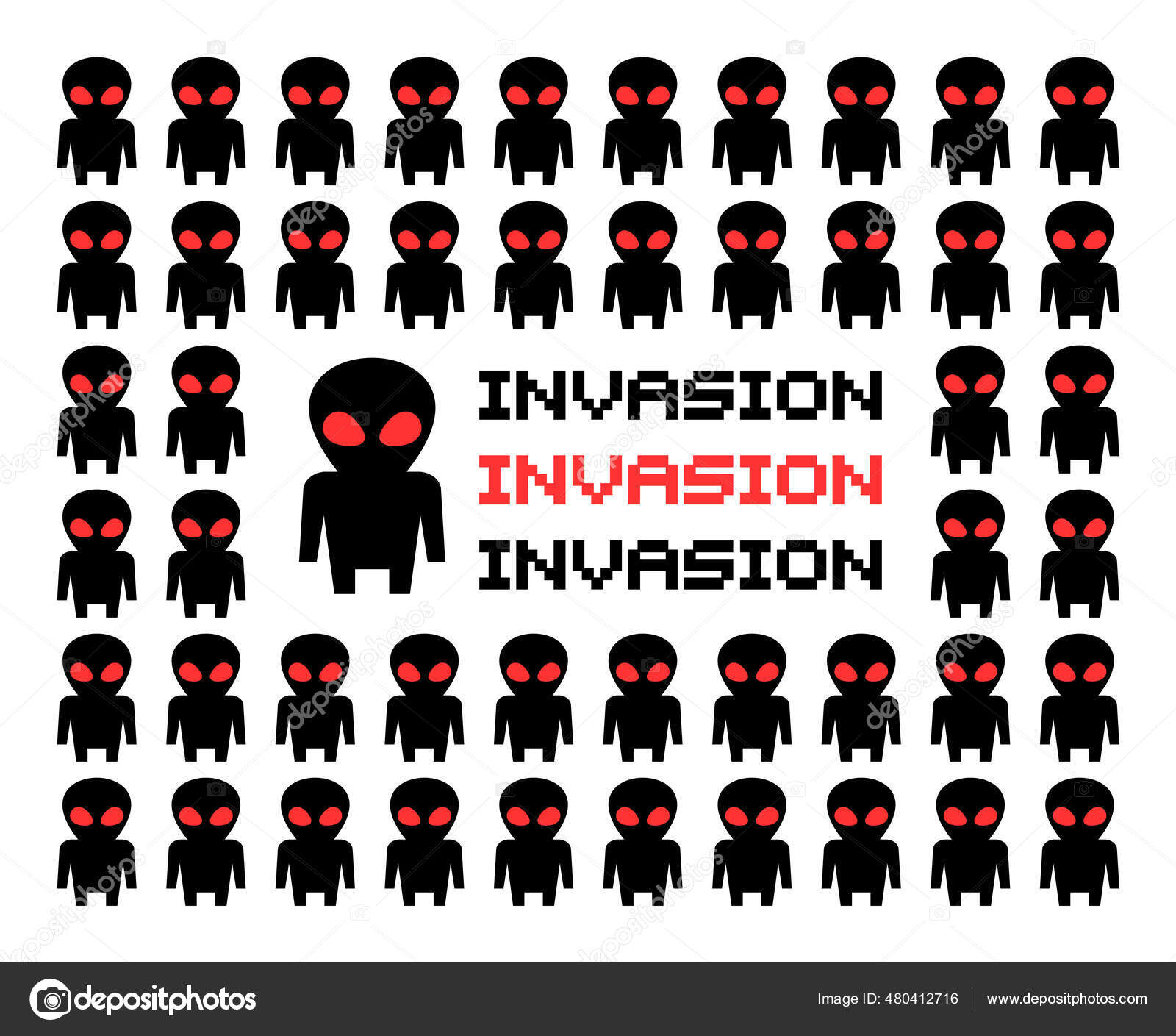 Alien Invasión Vector Illustrationn vector, gráfico vectorial © RATOCA ...