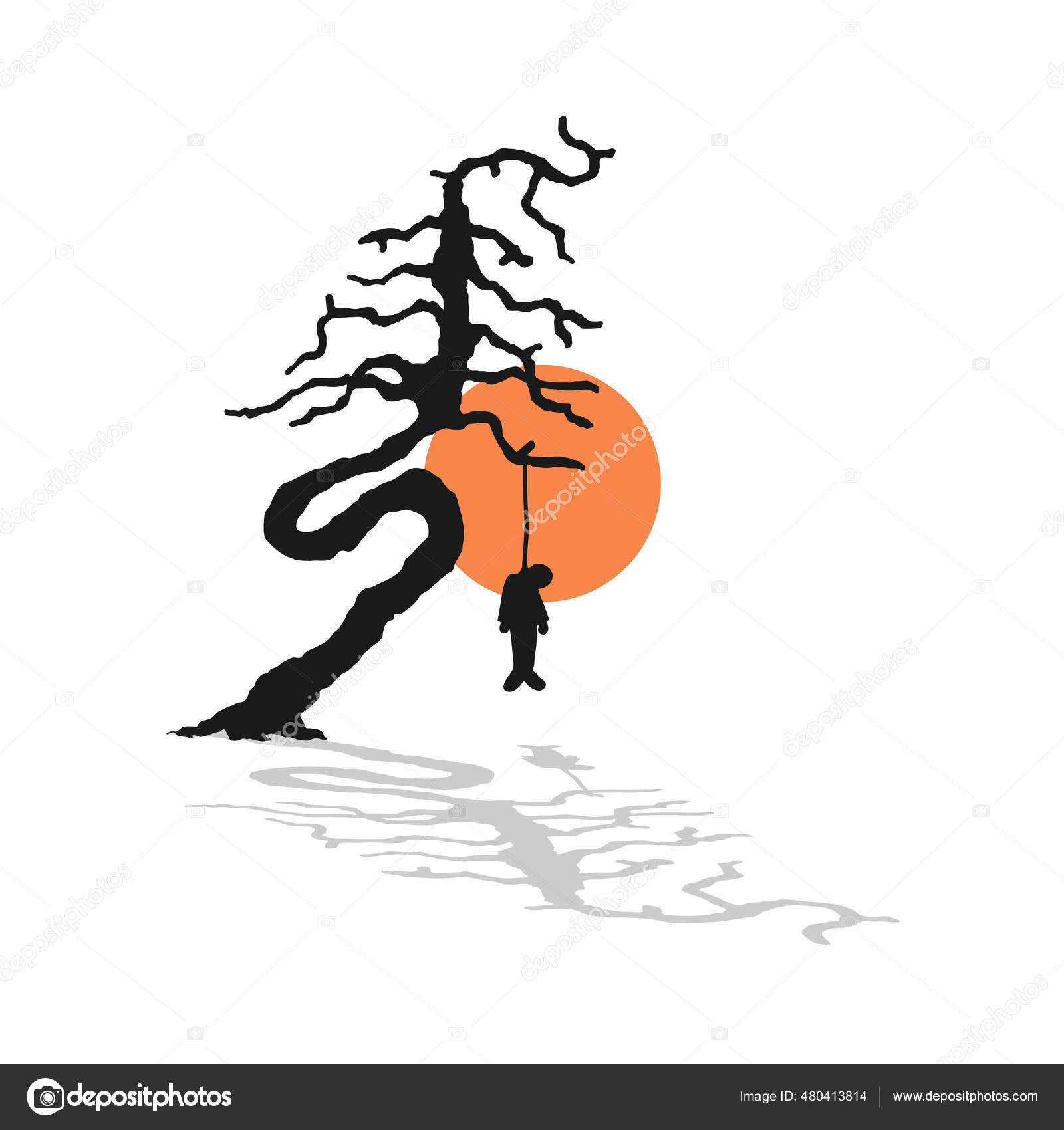 Vettoriale stockDisegno Uomo Morto Albero Vettoriale Illustrazione di ...