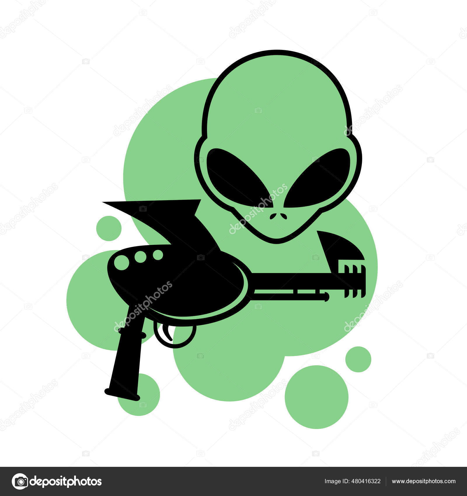 Alien Gun Vector Illustration Stock Vector by ©RATOCA 480416322