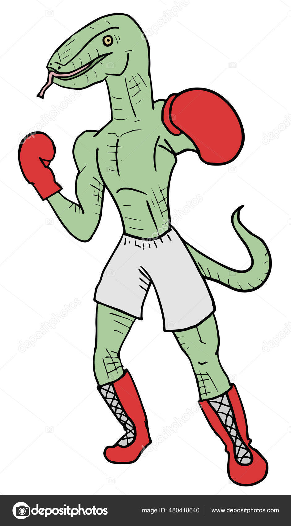 Vektorová Ilustrace Kresleného Ještěrčího Boxera Stock Vector od ...