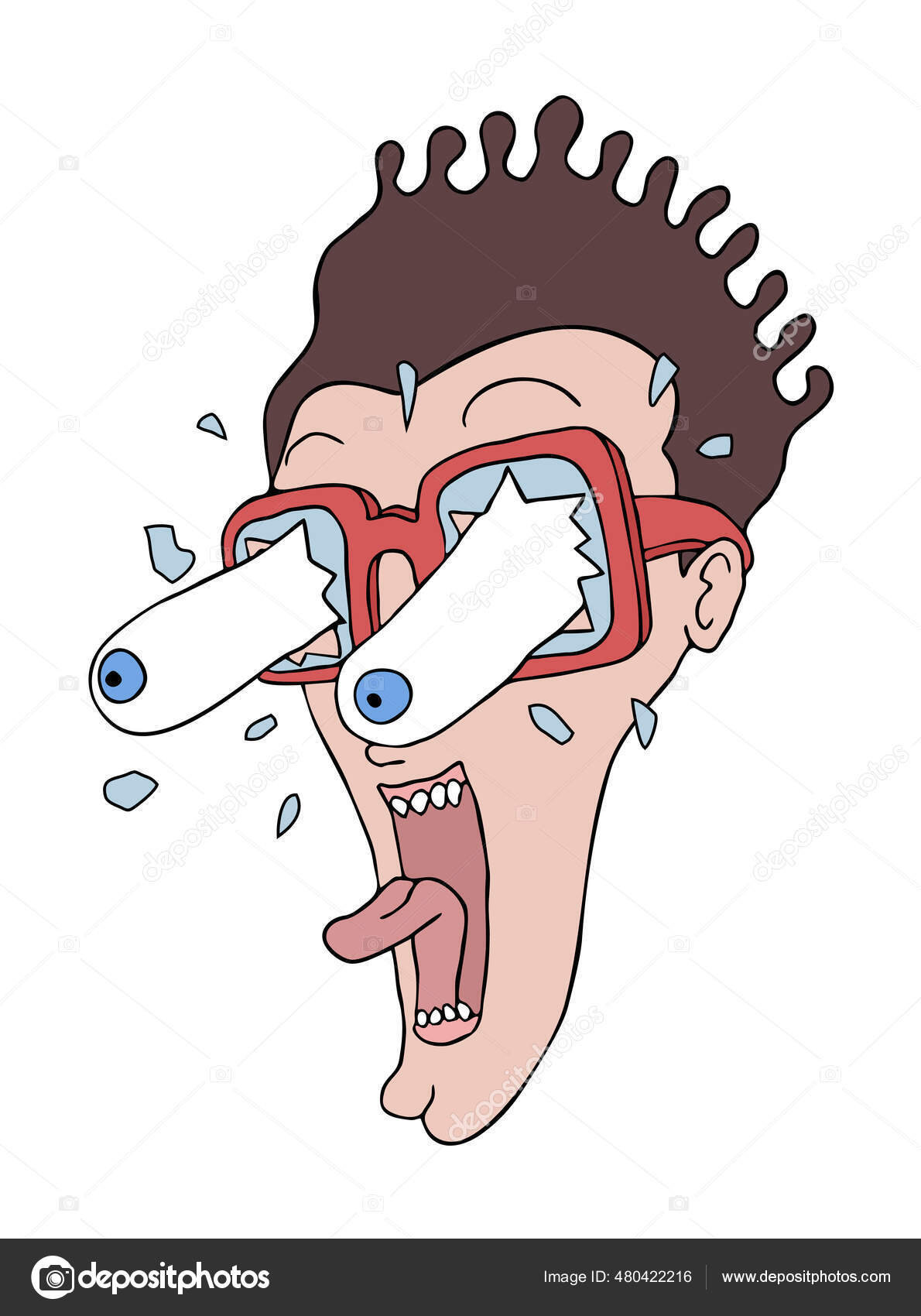 Crazy Expression Draw Vector Illustration Stock Vector by ©RATOCA 480422216