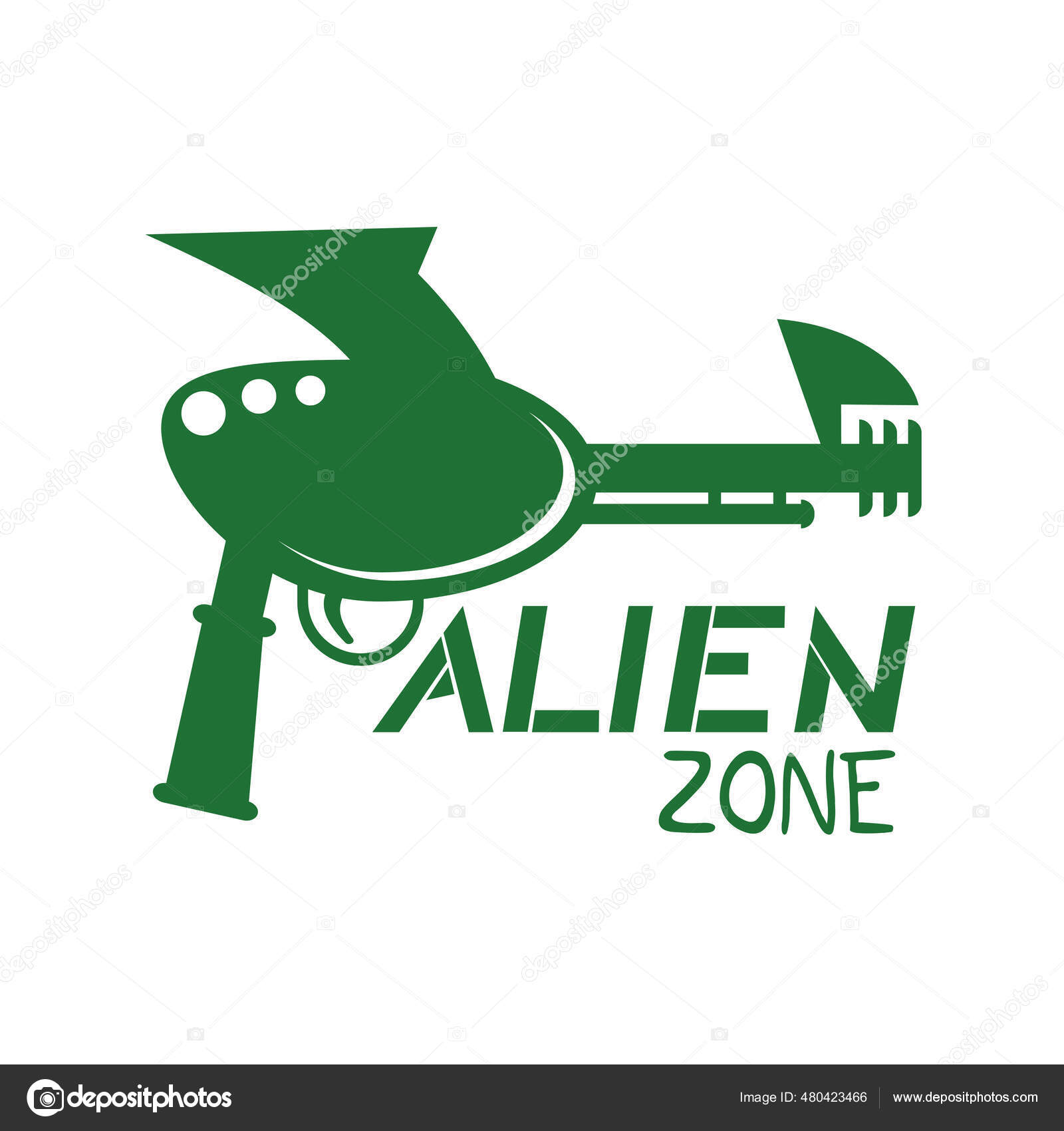 Alien Gun Vector Illustration Stock Vector by ©RATOCA 480423466
