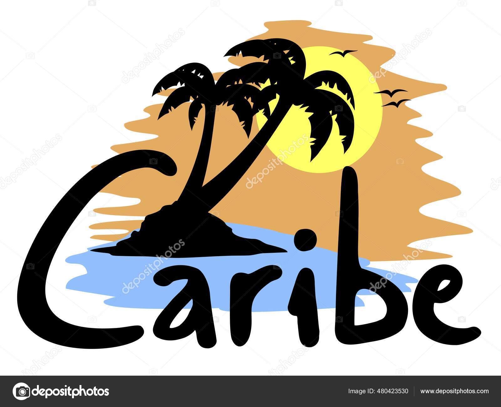 Beach Caribe Vector Illustration Stock Vector by ©RATOCA 480423530