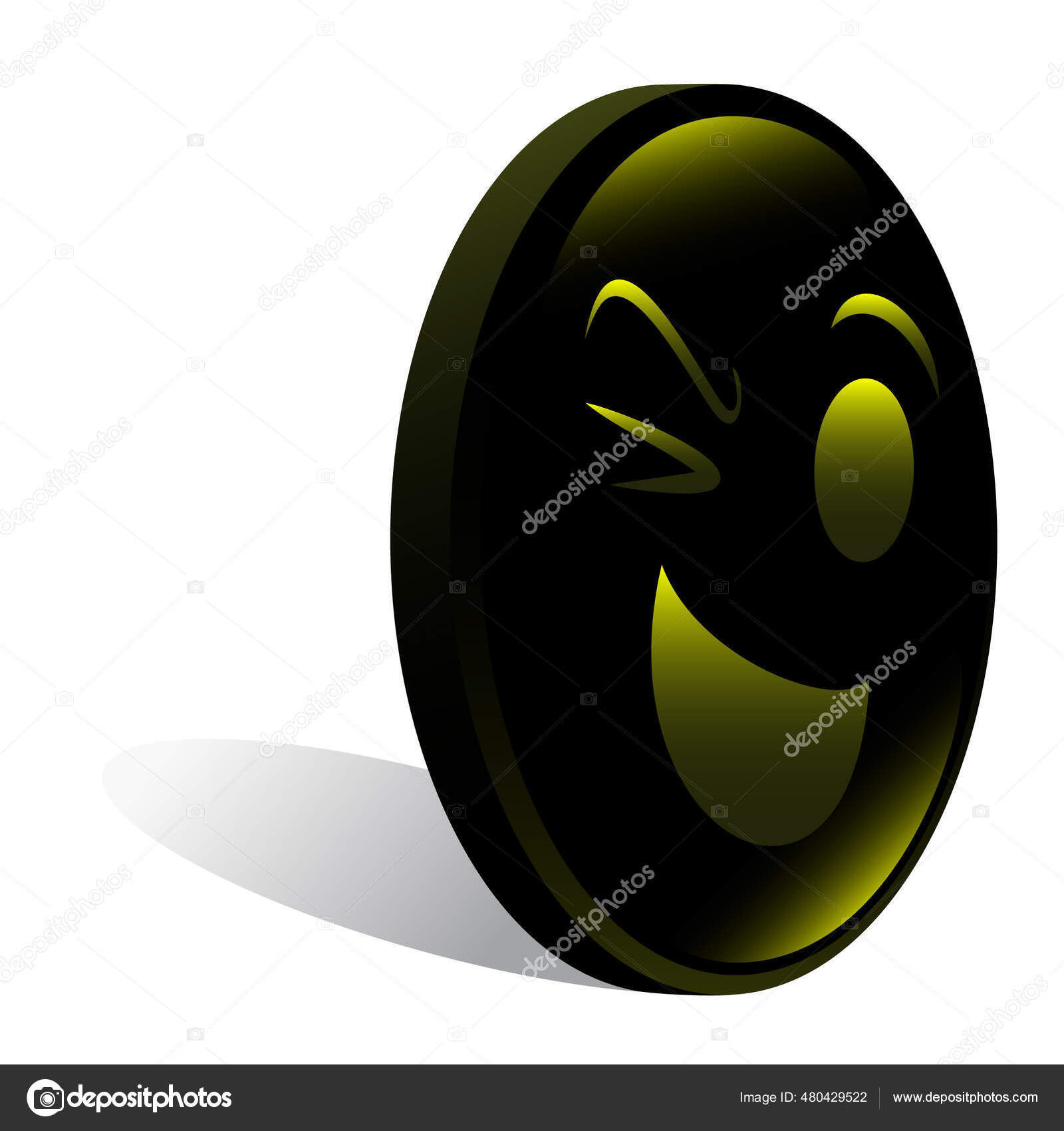 Blinking Smile Vector Illustration Stock Vector by ©RATOCA 480429522