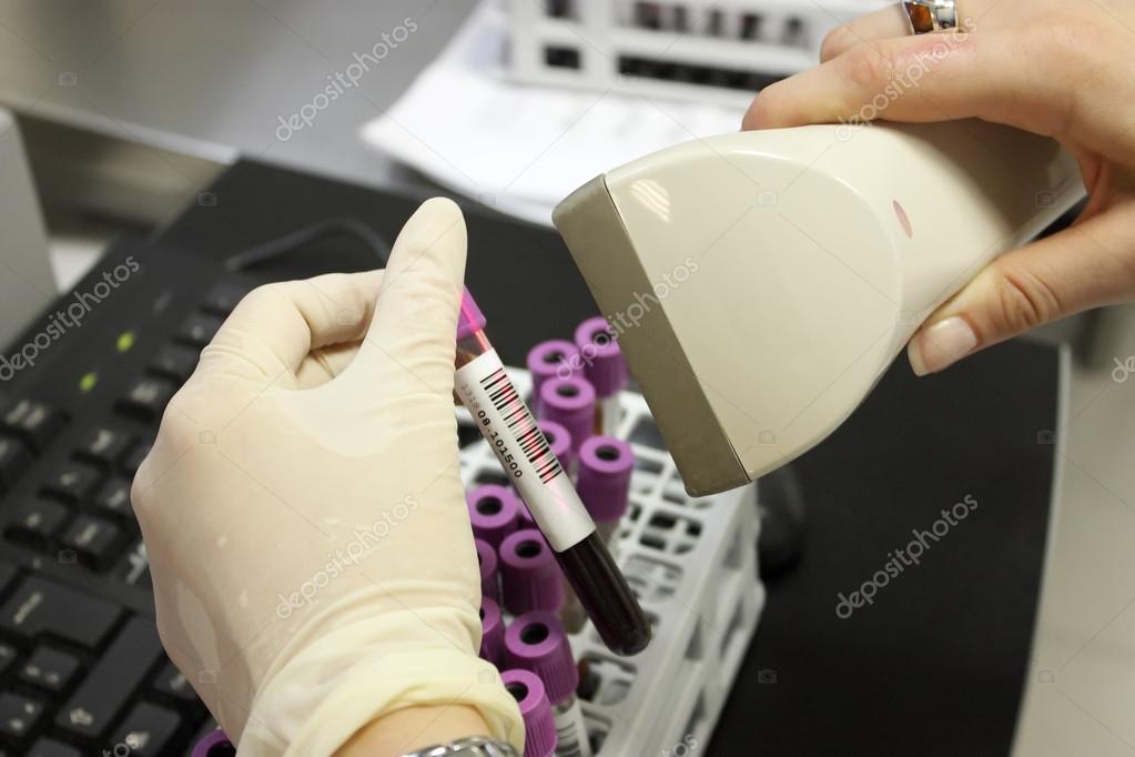 Hand with test tube of blood — Stock Photo © antoniotruzzi #84513608