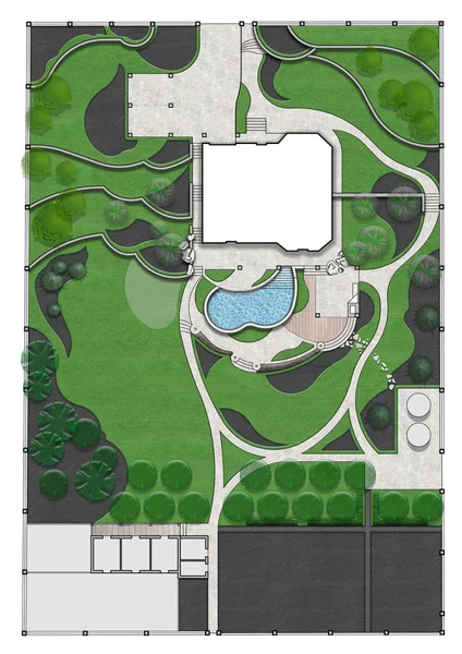 Landscaping Master Plan, 2D Sketch Stock Illustration by ©ThreeDiCube ...