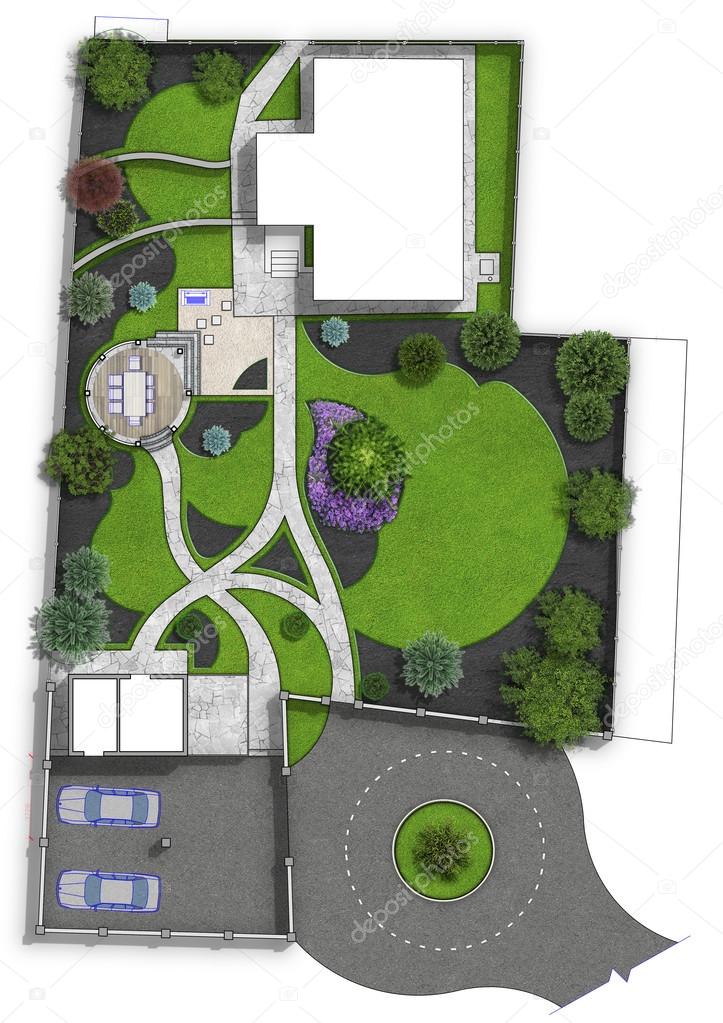 Landscaping master plan, 2d illustration Stock Photo by ©ThreeDiCube ...