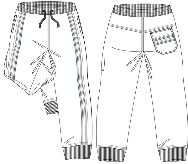 Celana Sketsa Fashion Vektor Ilustrasi Gambar Teknis Rata Vektor Stok ...