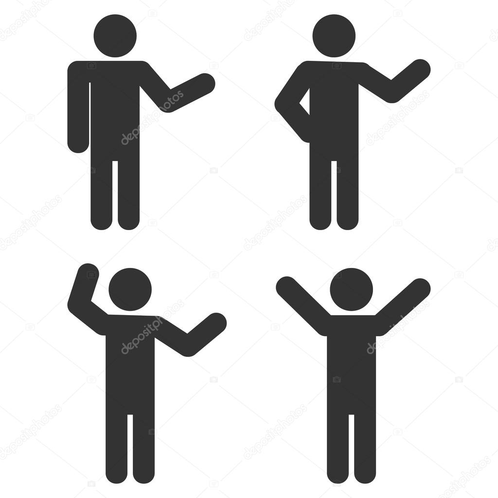 Stick Figure Positions Set Vector — Stock Vector © Createrosalia 81776950