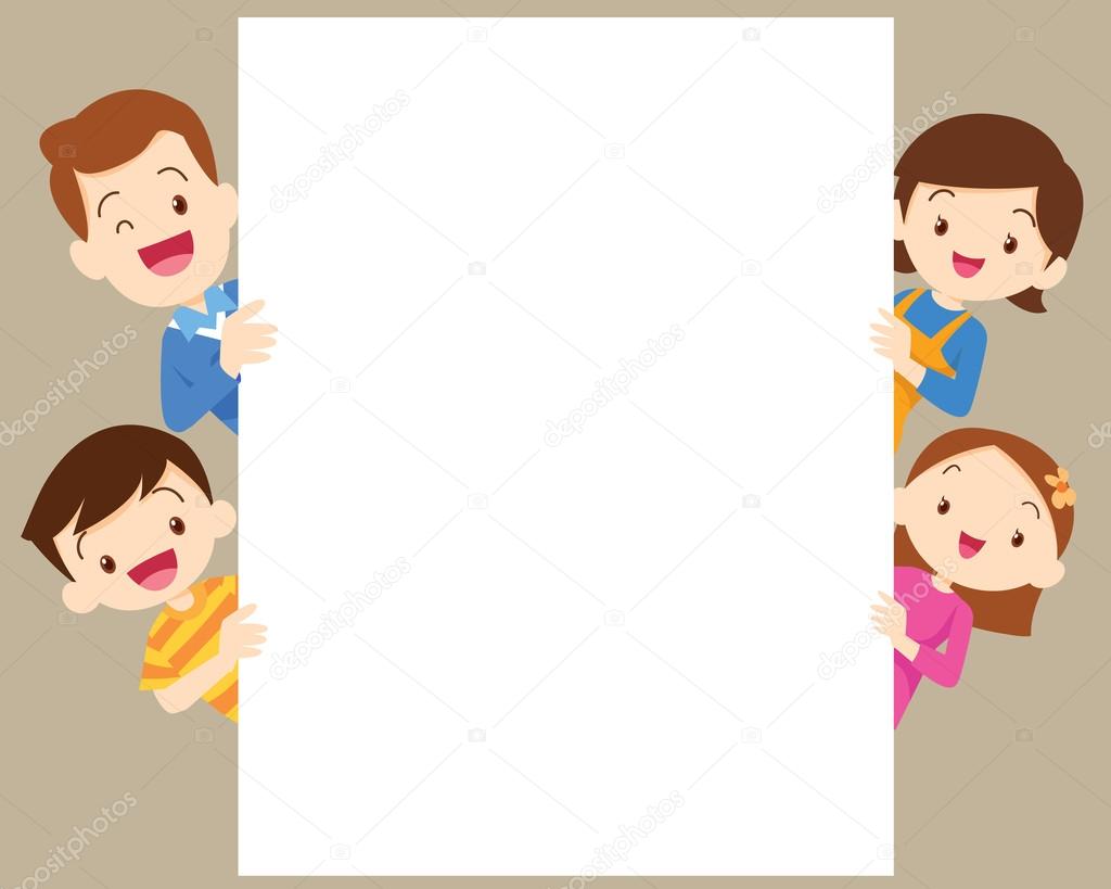 Cute family post with white frame Stock Vector Image by ©watcartoon ...