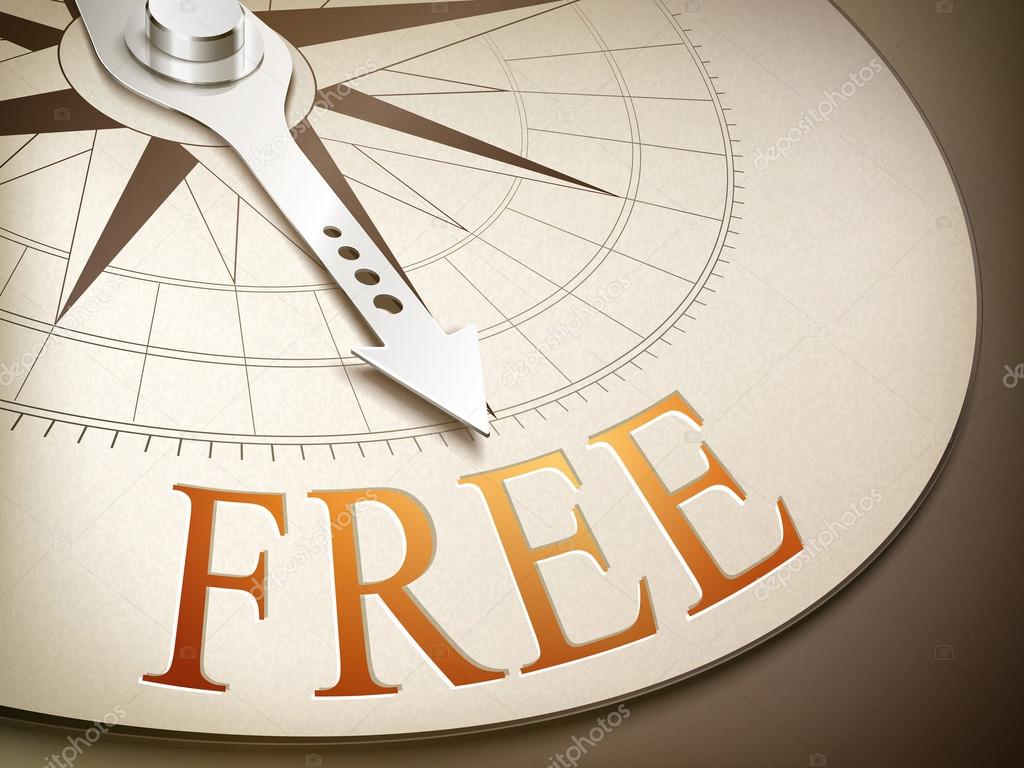 3d compass needle pointing the word free Stock Vector Image by ...