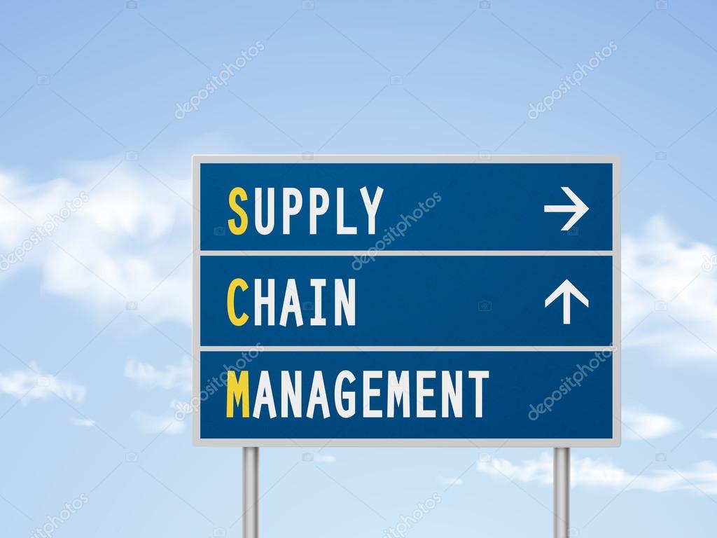 3d illustration supply chain management road sign Stock Vector by ...