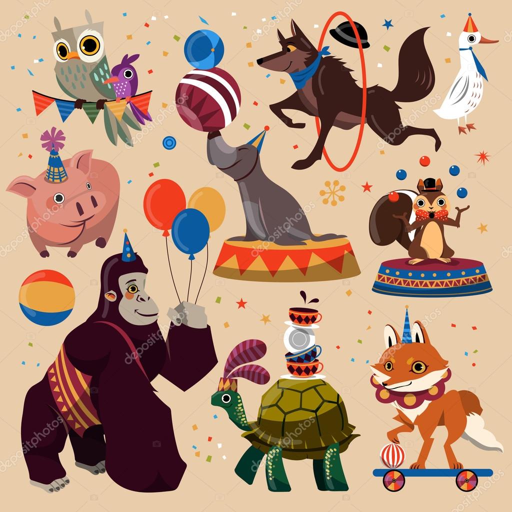 Circus Animals Vector